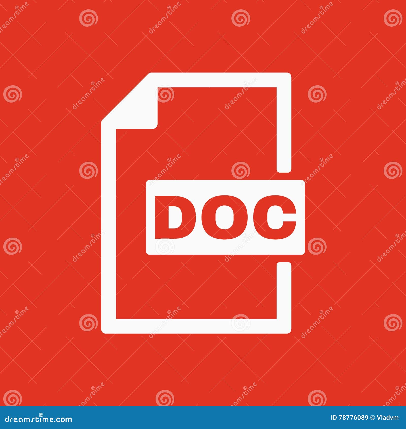 The DOC Icon. Text File Format Symbol Stock Vector - Illustration of ...