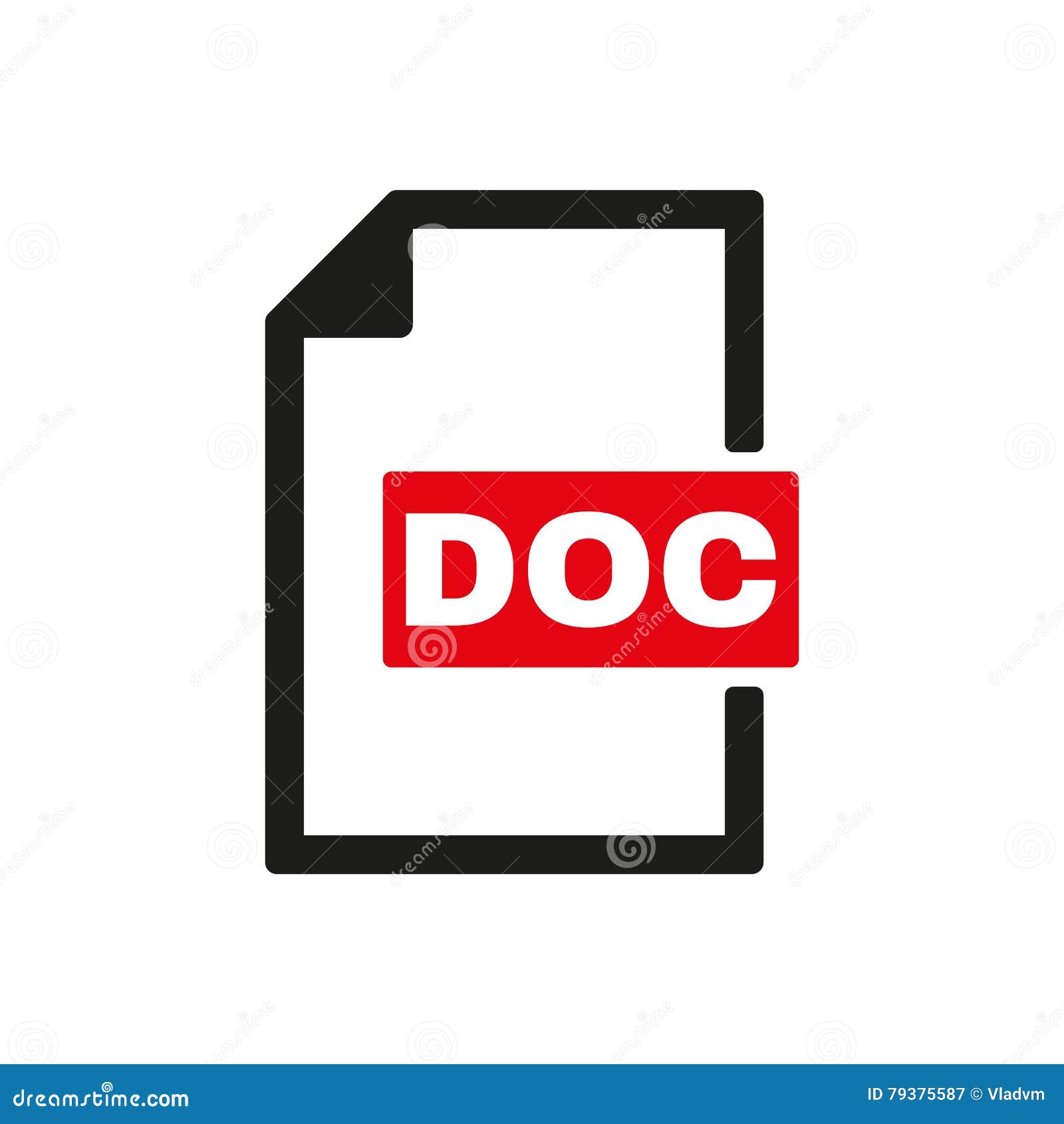 The DOC Icon. Text File Format Symbol Stock Vector - Illustration of ...