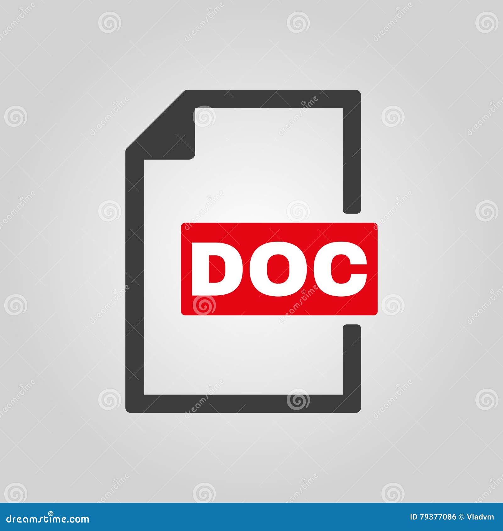 The DOC Icon. Text File Format Symbol Stock Vector - Illustration of ...