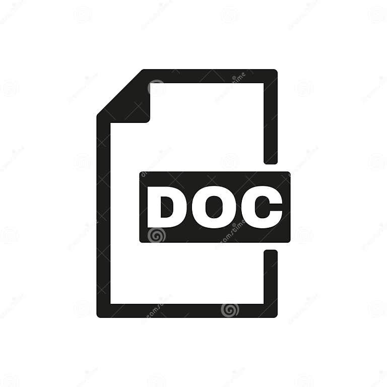 The DOC Icon. Text File Format Symbol Stock Vector - Illustration of ...