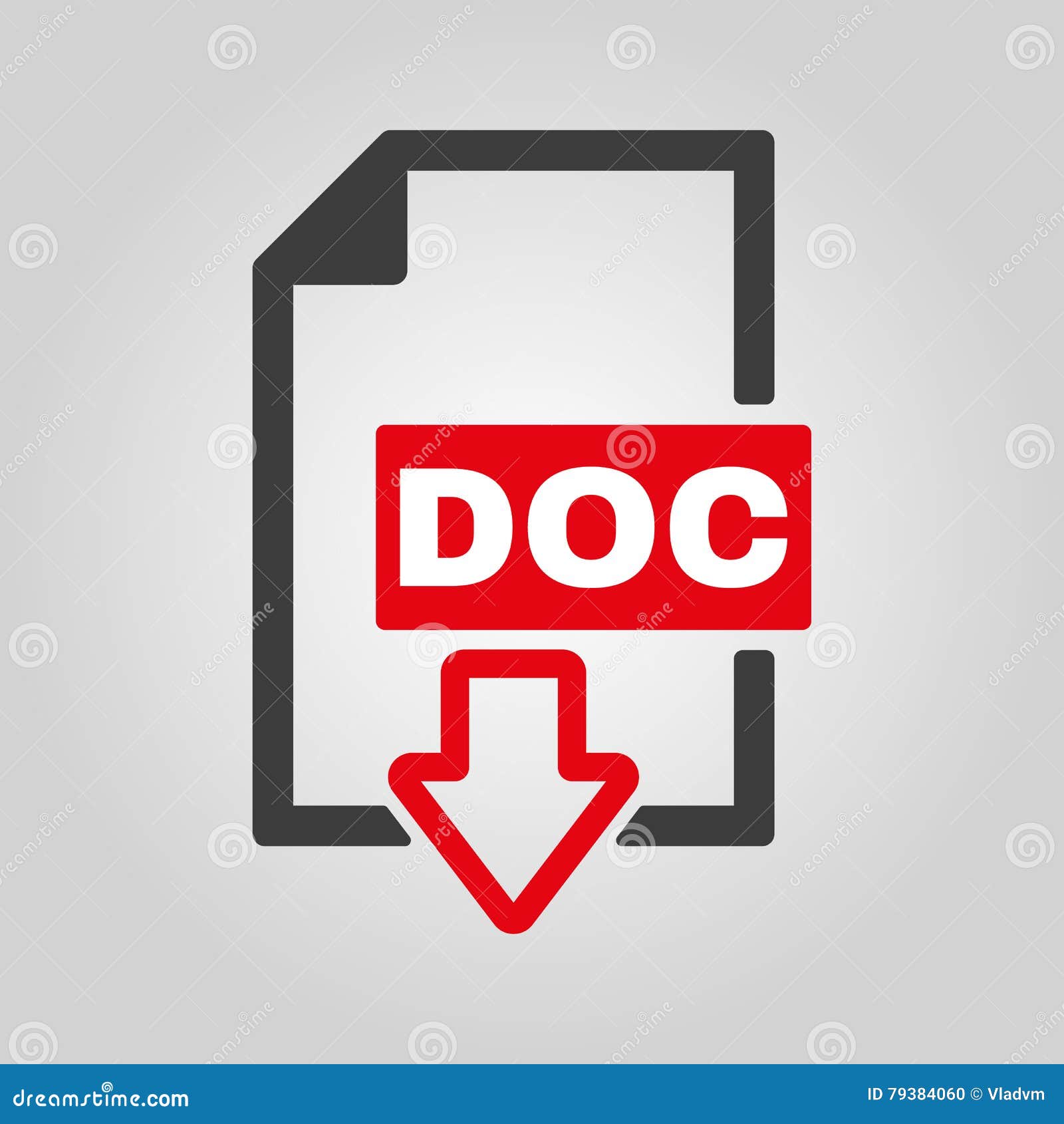 The DOC Icon. Text File Format Symbol Stock Vector - Illustration of ...