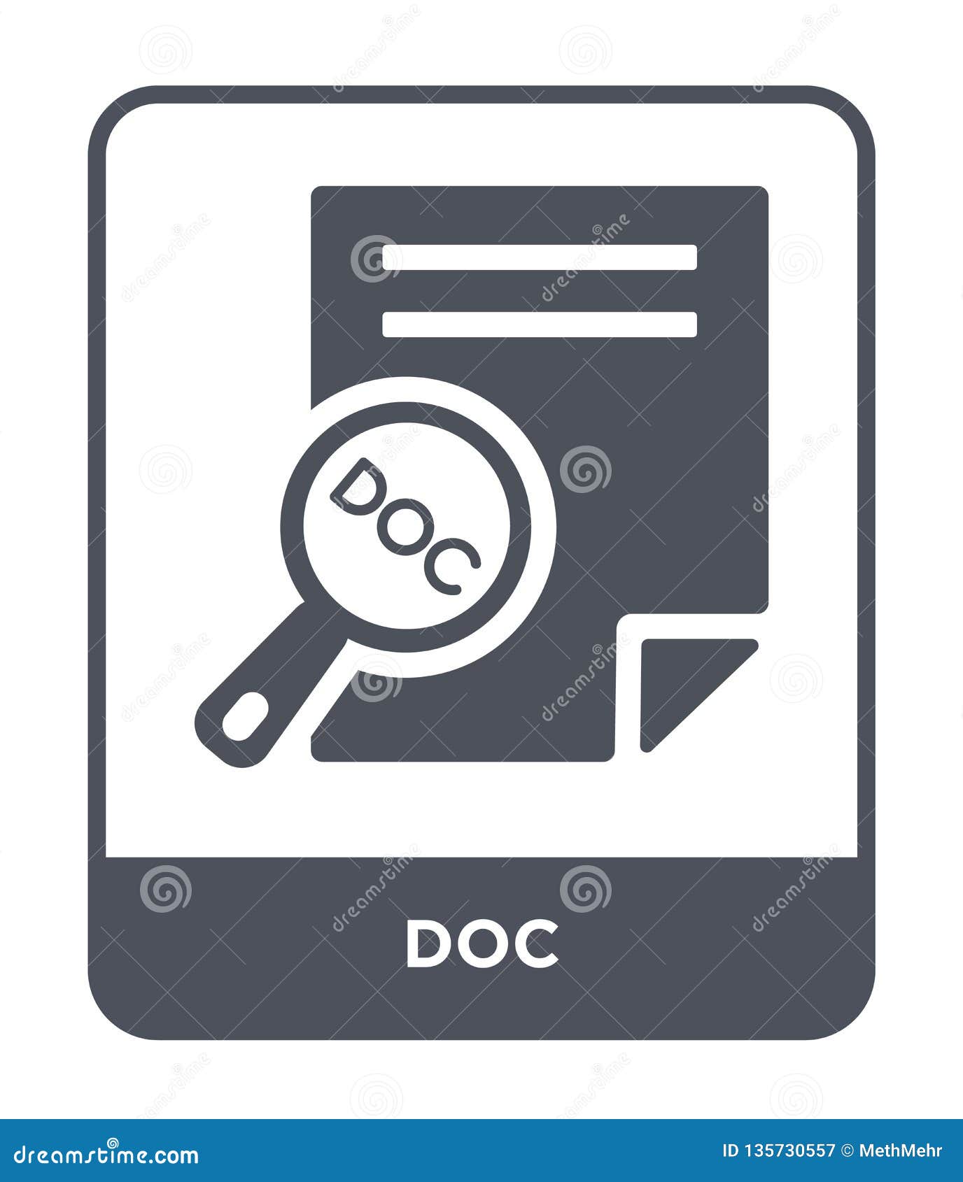 Doc Icon in Trendy Design Style. Doc Icon Isolated on White Background ...