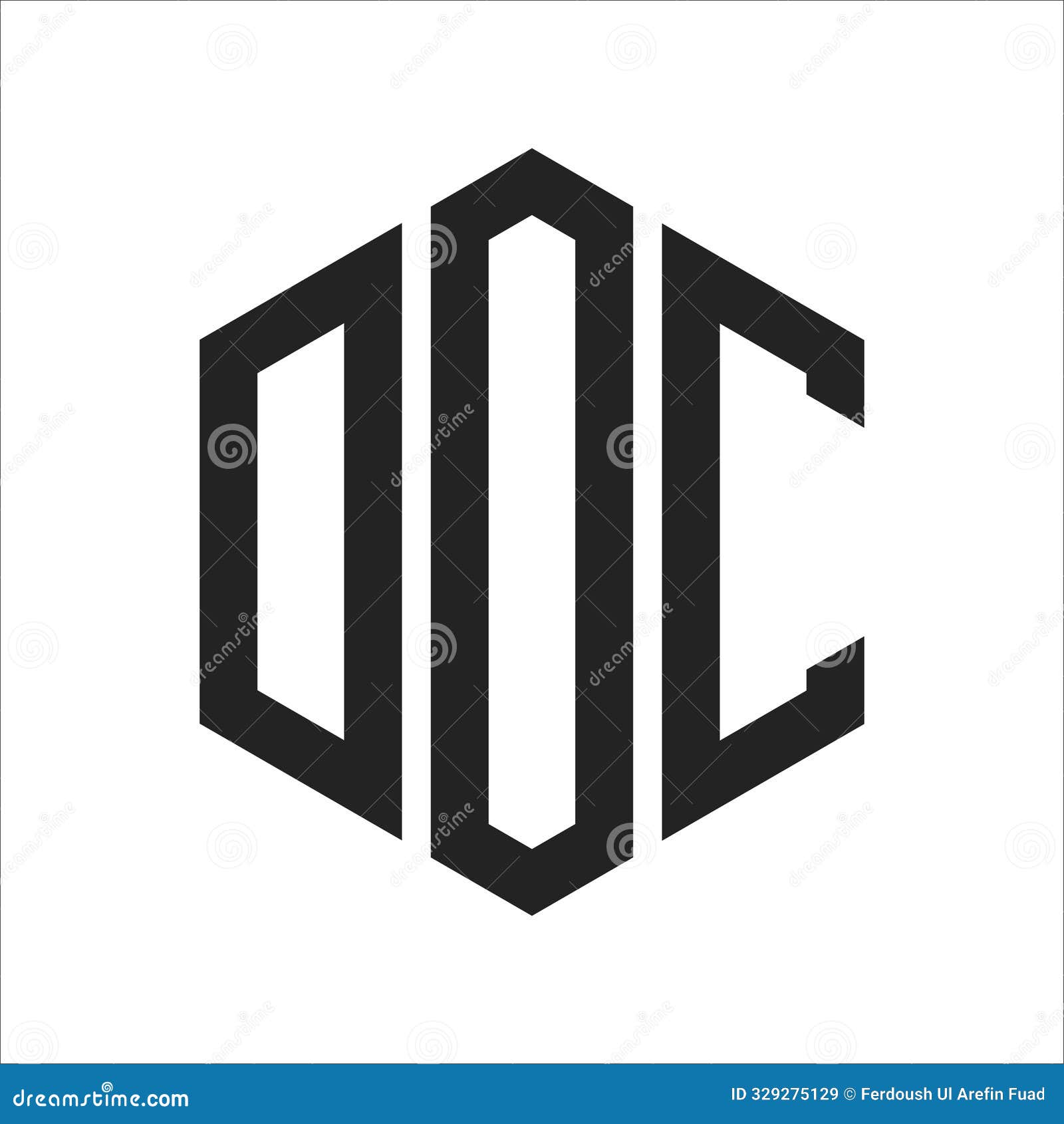 DOC Logo Design. Initial Letter DOC Monogram Logo Using Hexagon Shape ...