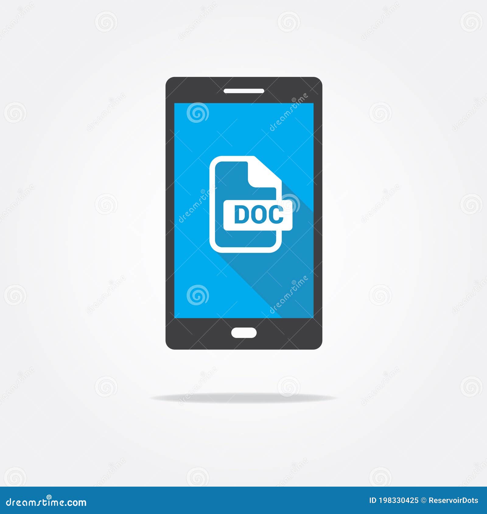 Doc Phone Icon stock vector. Illustration of file, sign - 198330425