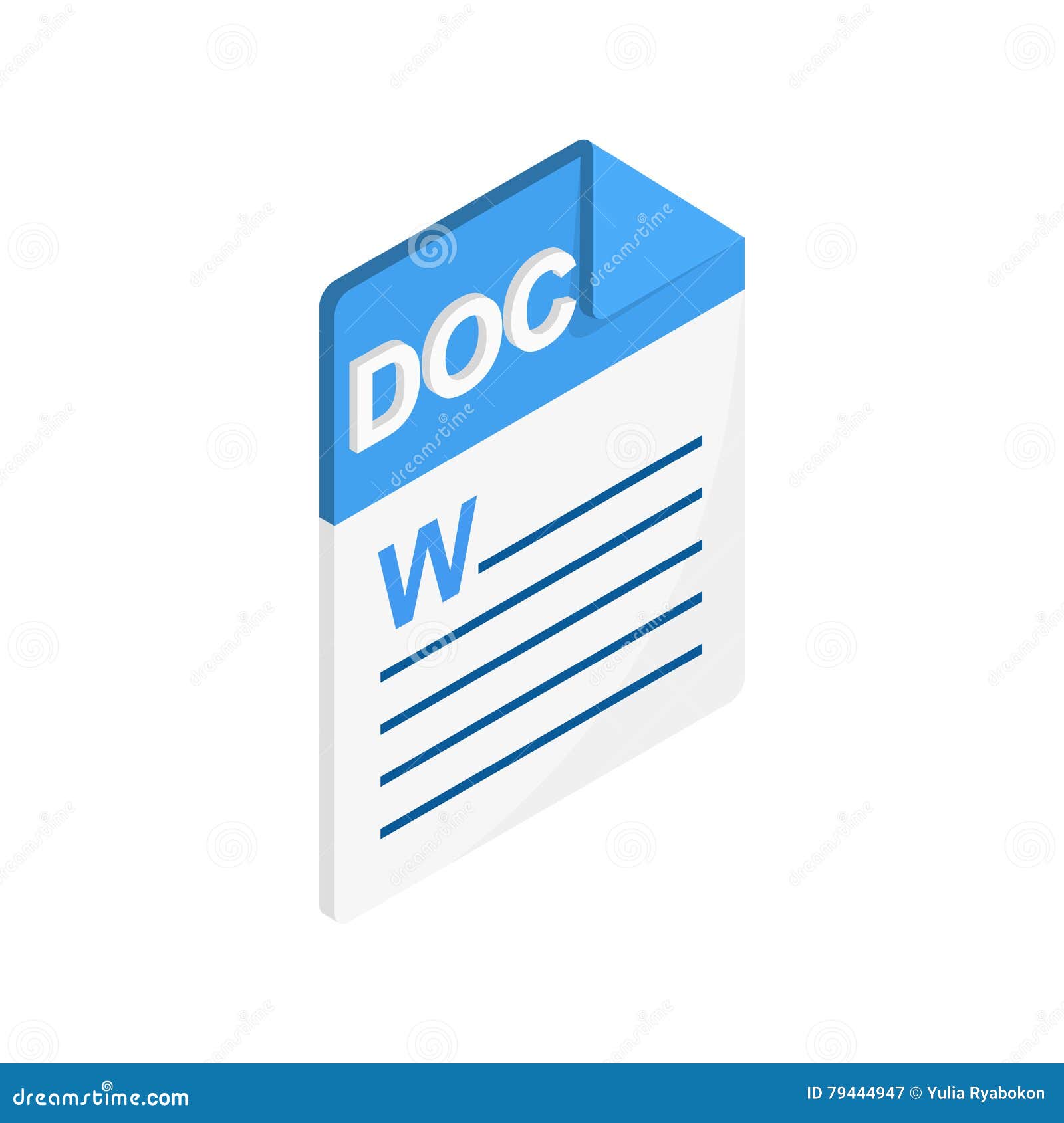 Doc-symbol, Isometrisk Stil 3d Vektor Illustrationer - Illustration av ...