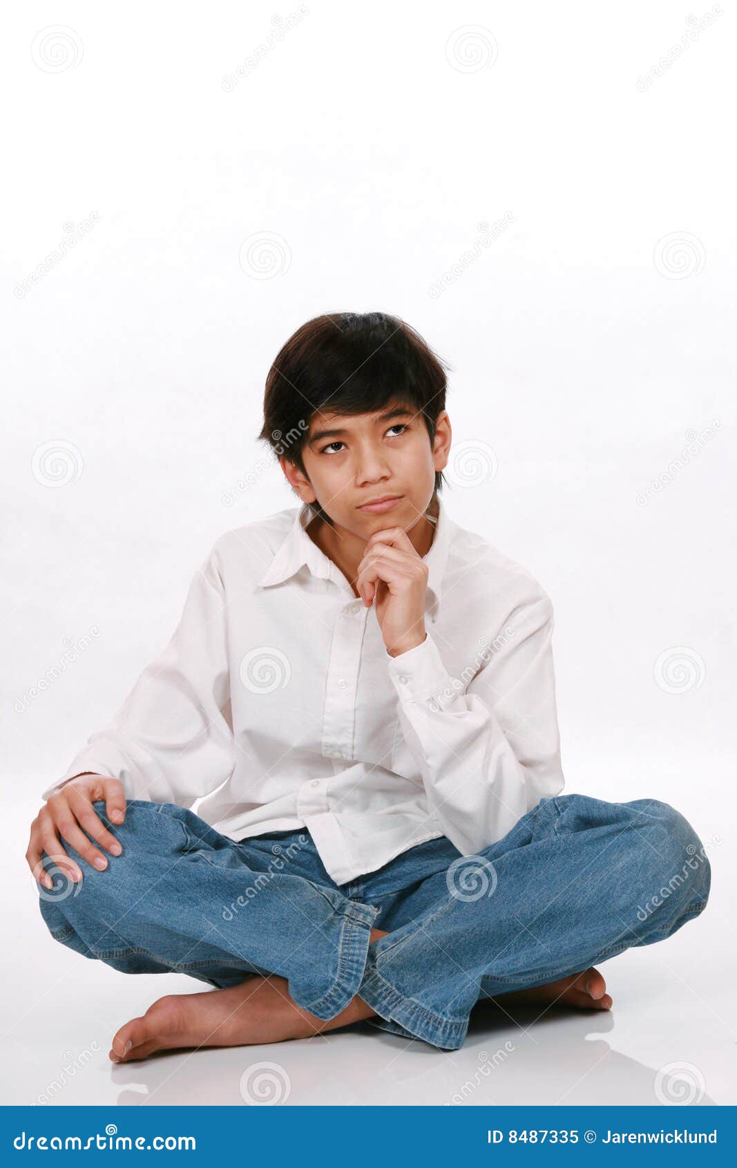 Doce Años De La Sentada Del Muchacho, Pensando Imagen de archivo ...