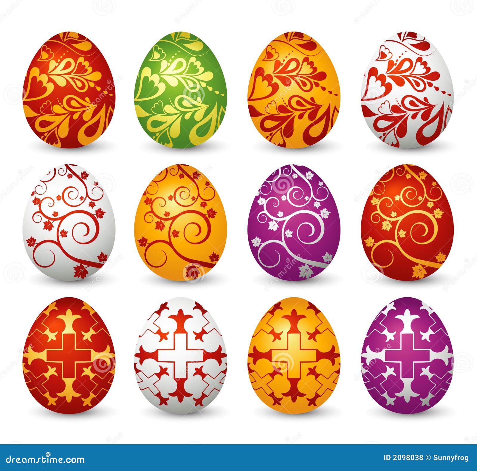 Doce Huevos De Pascua, Vector Ilustración del Vector - Ilustración de ...