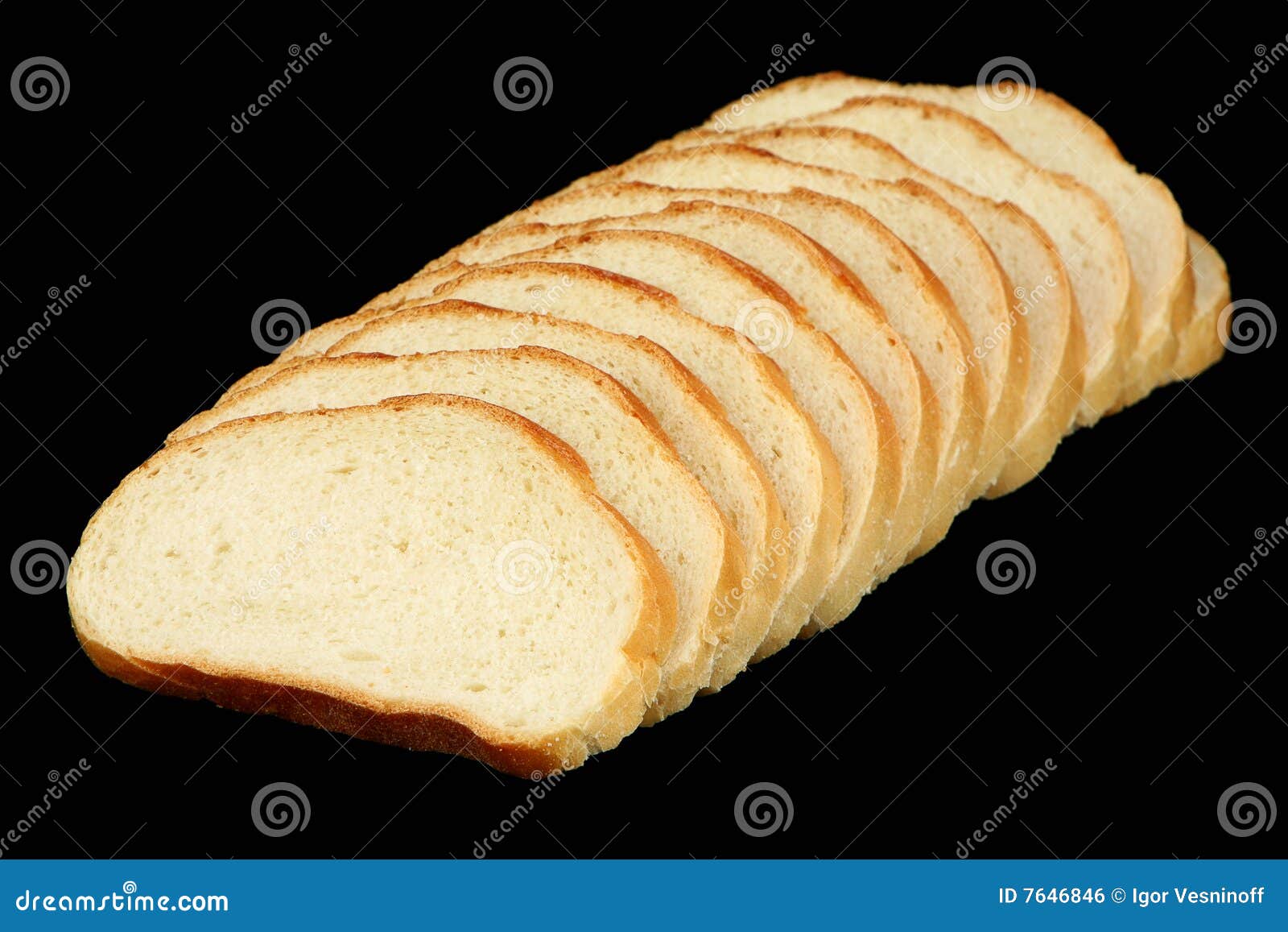 Doce rebanadas de pan foto de archivo. Imagen de fragante - 7646846