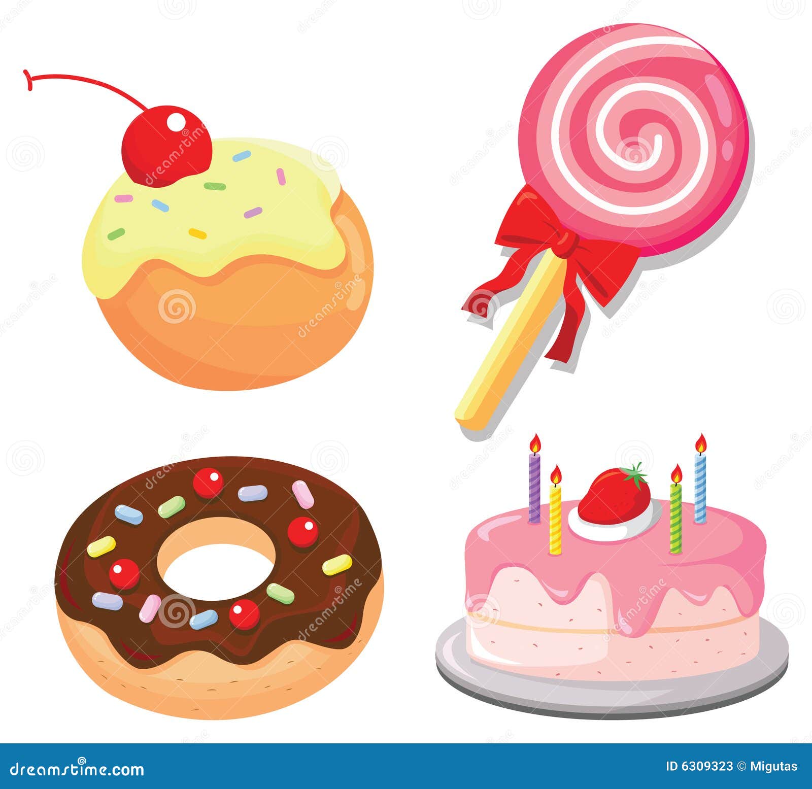 Doces e bolos ilustração do vetor. Ilustração de doce - 6309323