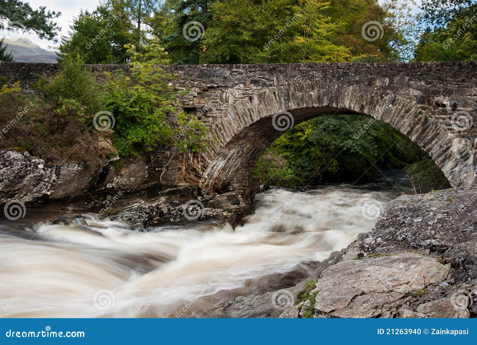 The Dochart Falls in Scotland Stock Photo - Image of river, countryside ...