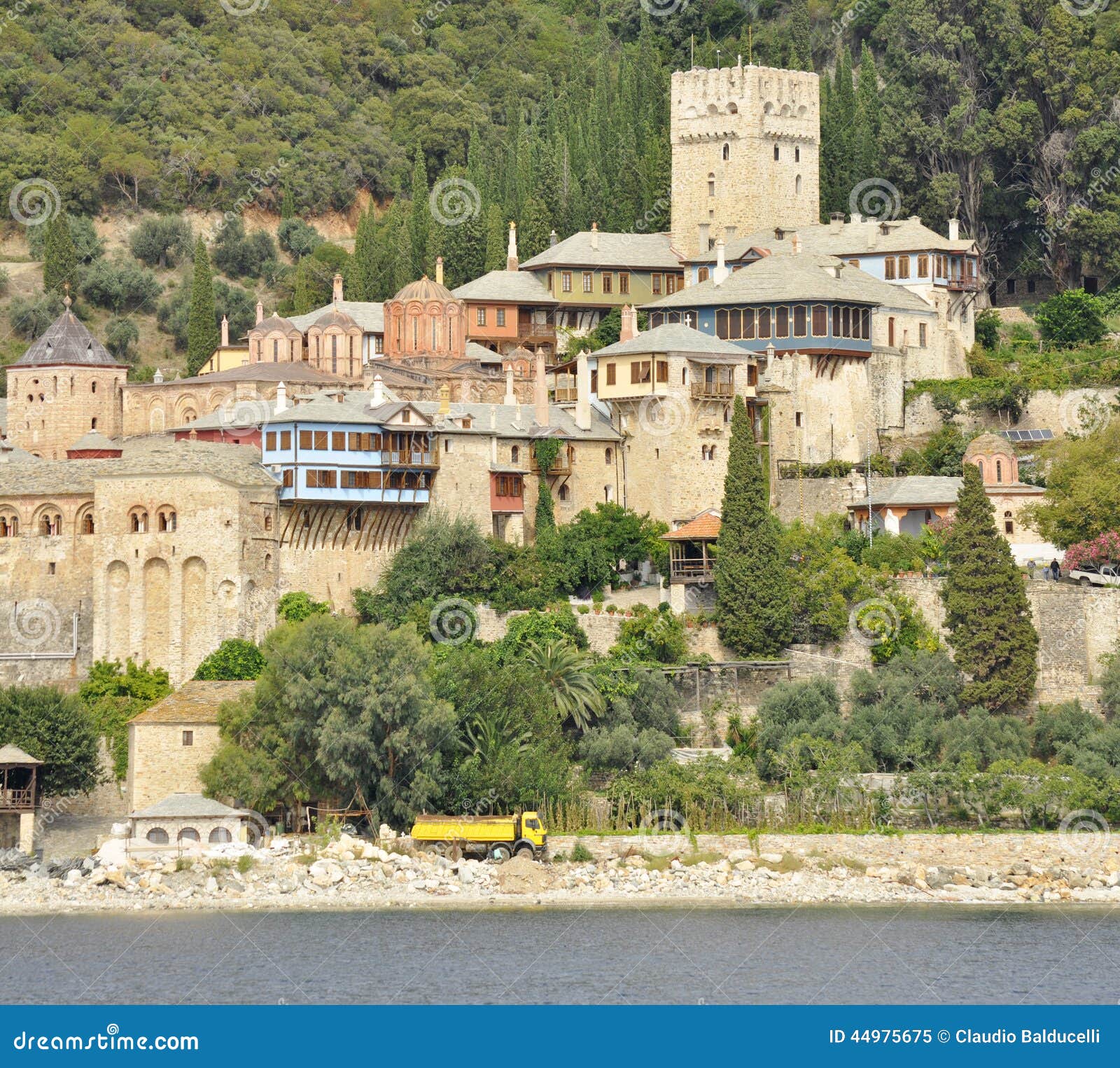 Dochiariou Monastery at Mount Athos Greece Stock Image - Image of tower ...