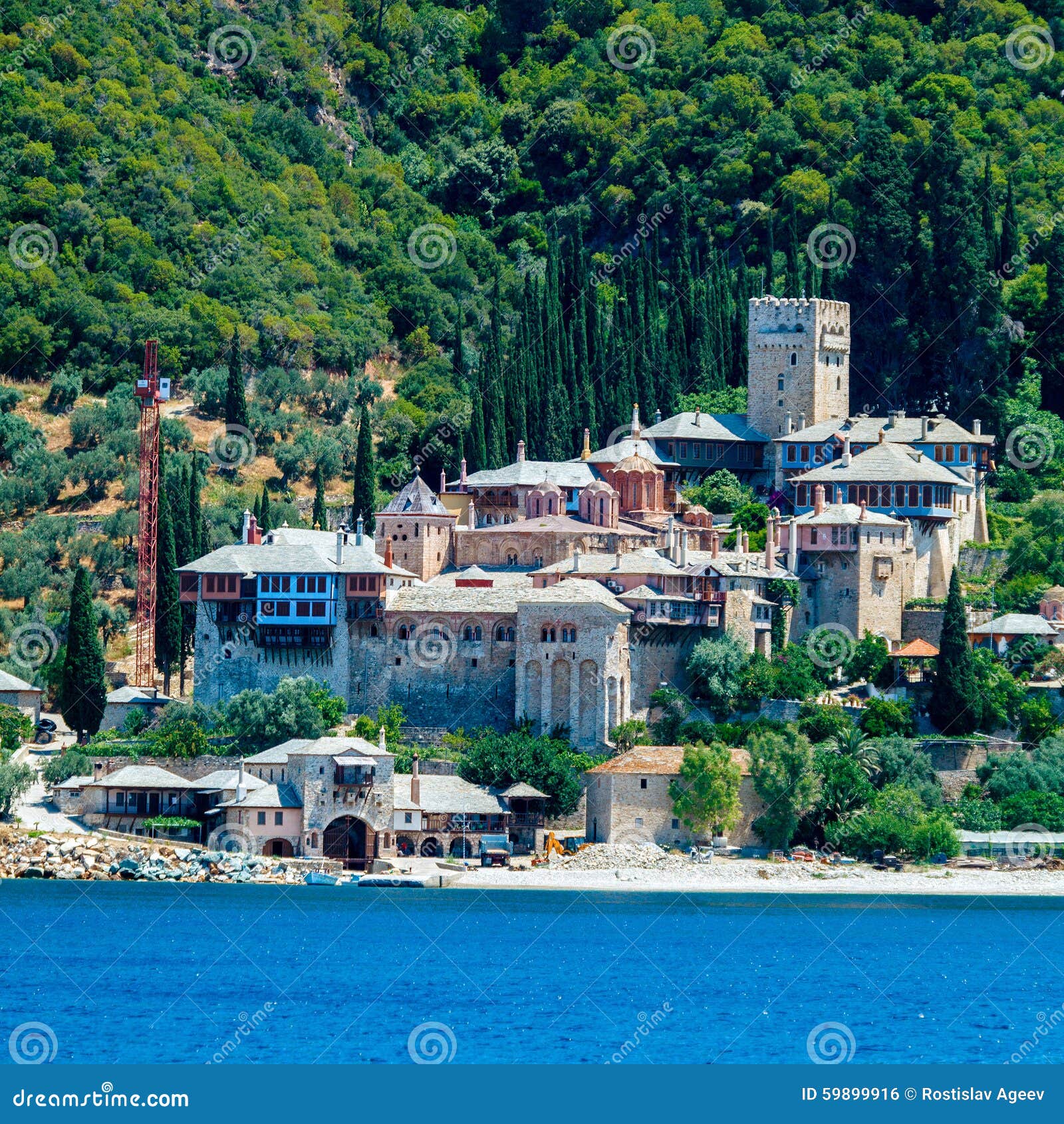 Dochiariou Monastery, Mount Athos Stock Photo - Image of monastery ...