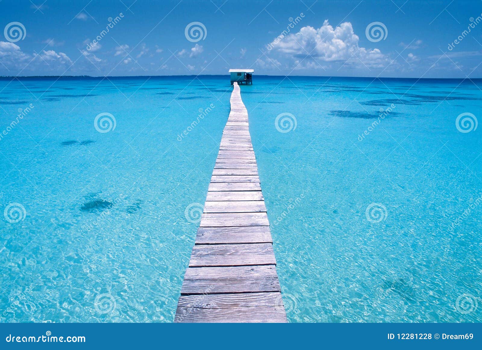 Dock on a Blue Lagoon, Polynesia Stock Photo - Image of nature, island ...