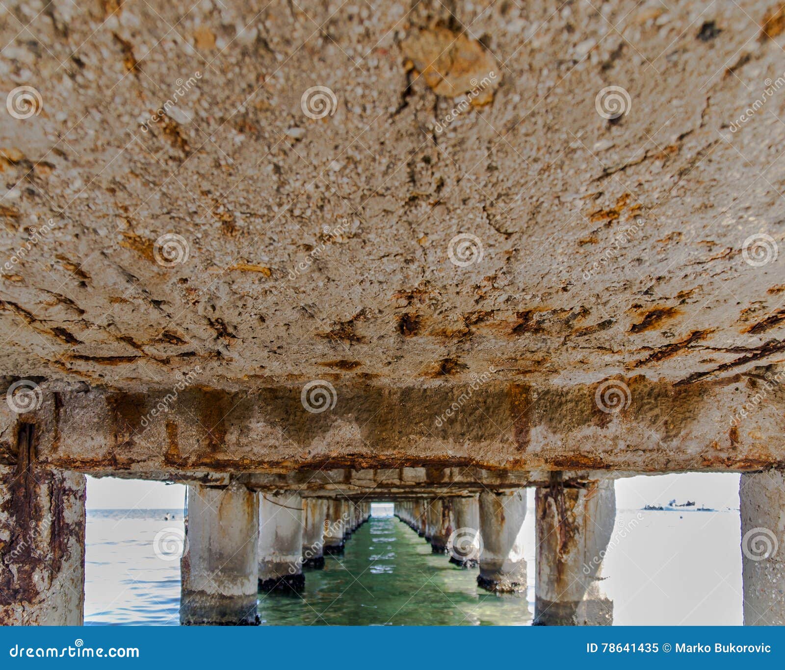 Dock Concrete Pillar Under Dock Stock Image - Image of island ...