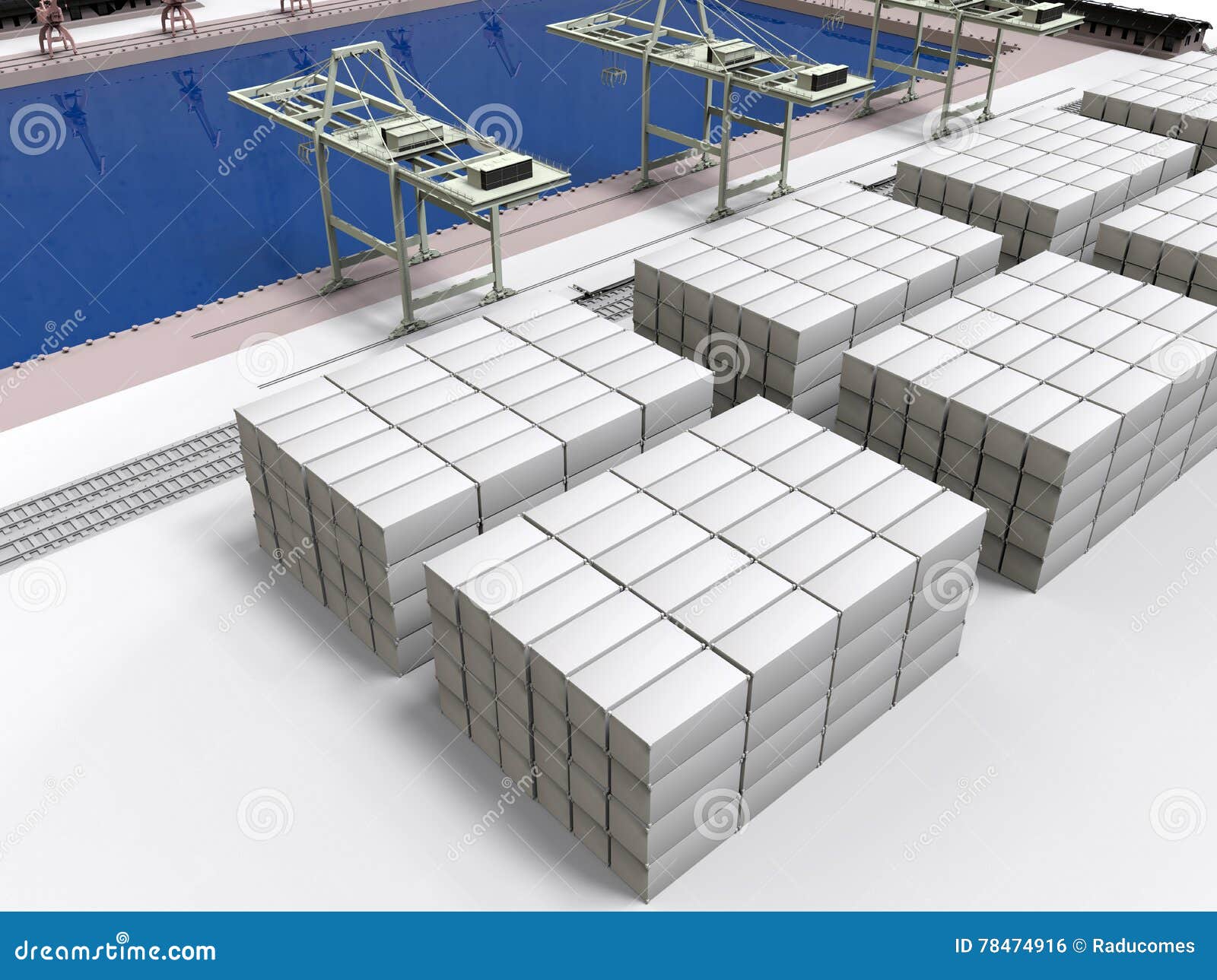 Dock containers stacking stock illustration. Illustration of load ...