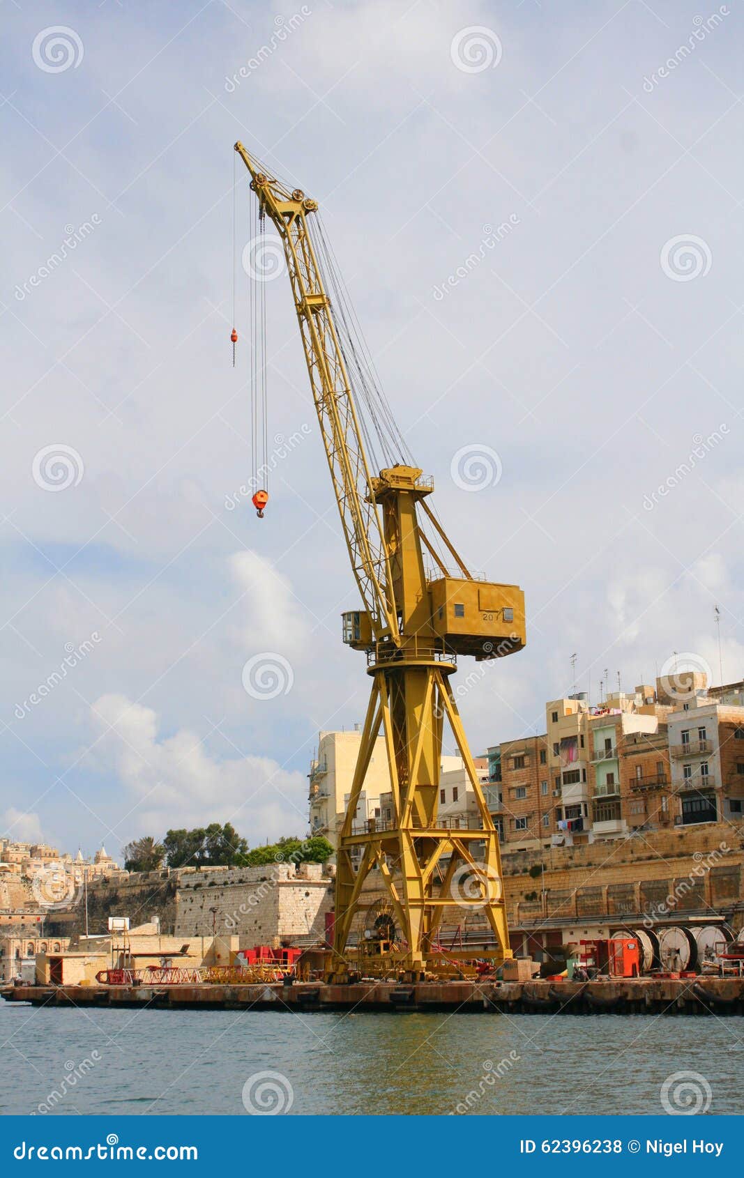 Dockside crane on wharf stock photo. Image of crane, lift - 62396238