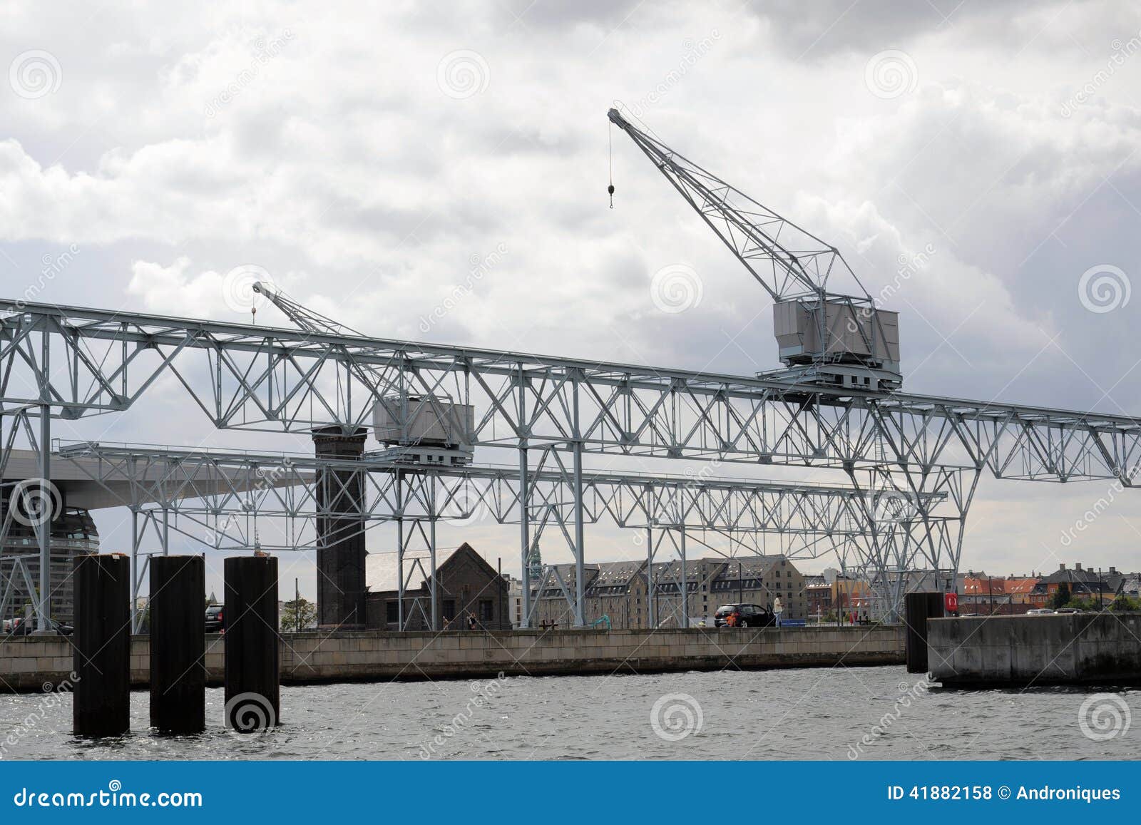 Dock Cranes in Kobenhavn, Copenhagen, Denmark Editorial Stock Photo ...