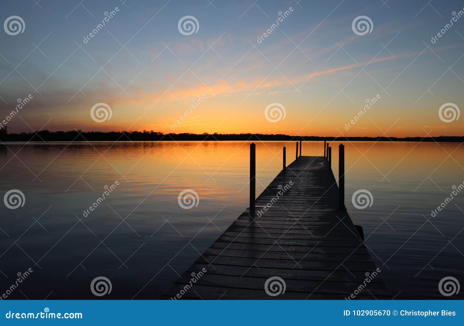 Dock Sunset stock photo. Image of lake, orange, extends - 102905670