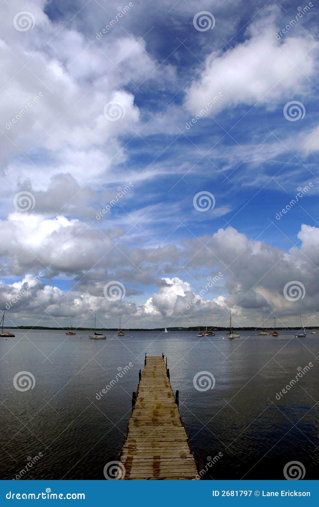 Dock Floating in Blue Water Stock Image - Image of reflection, wave ...