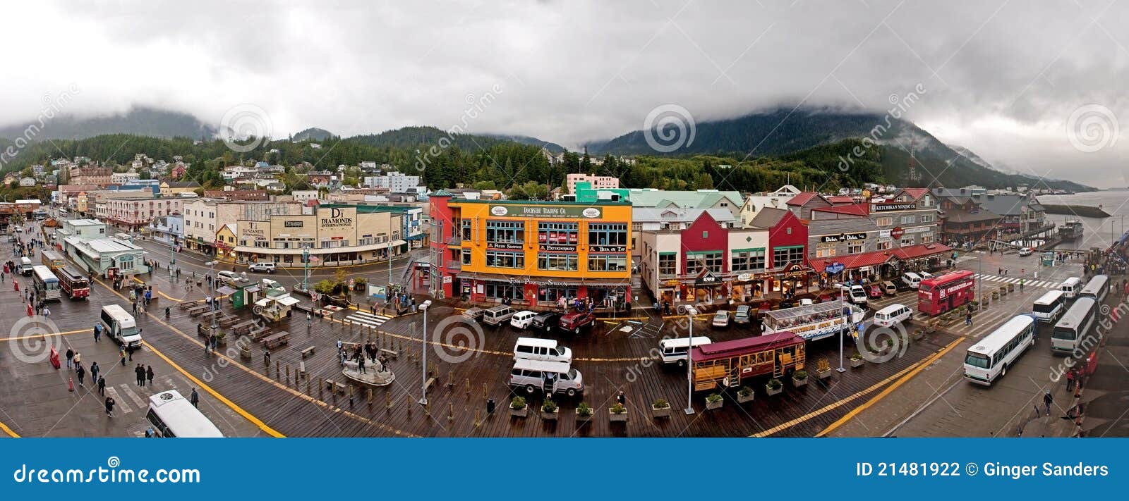 Dock Front Shopping Panorama Ketchikan Alaska Editorial Photography ...