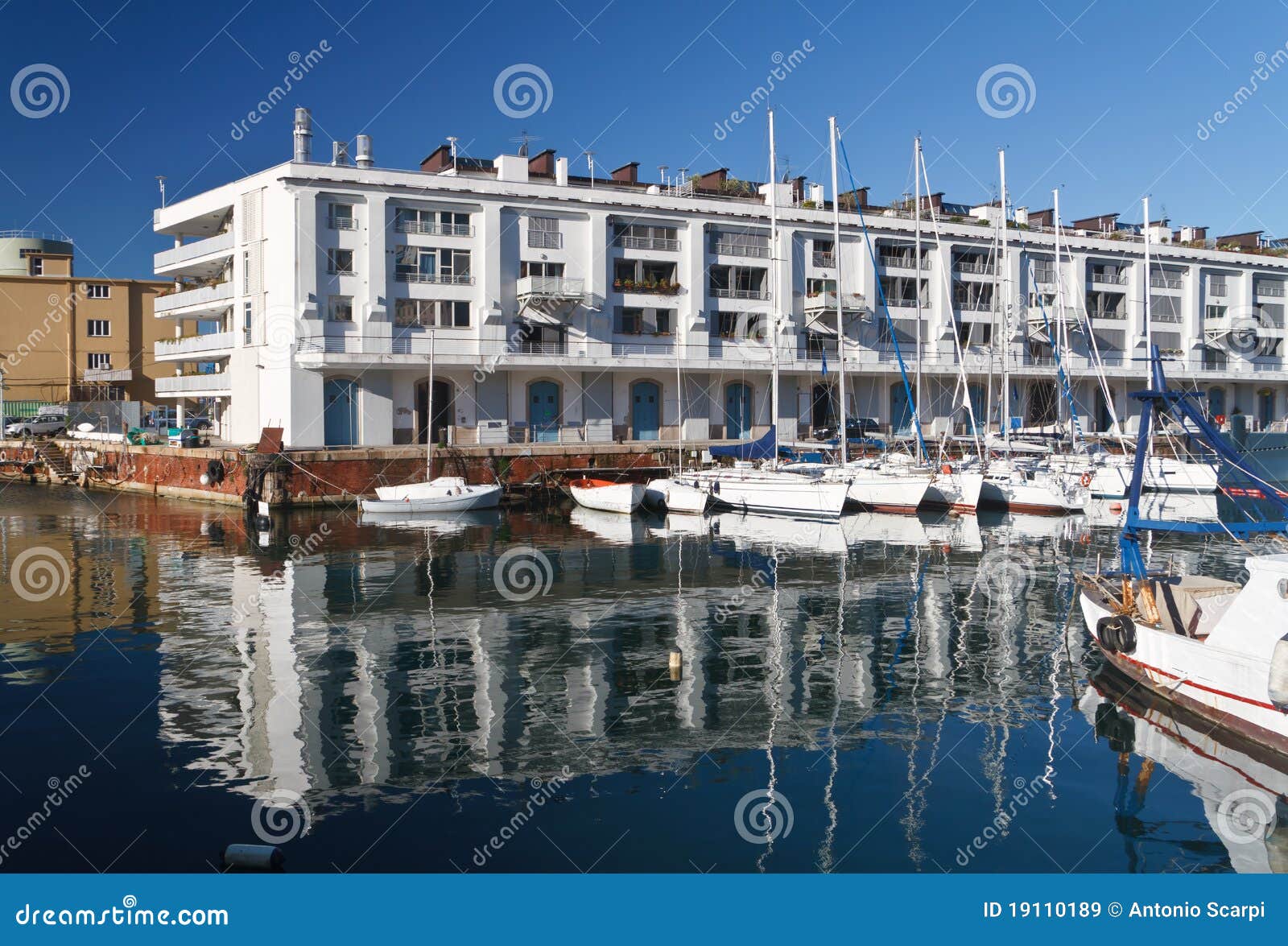 Dock in Genova, Italy stock image. Image of fishing, shipping - 19110189