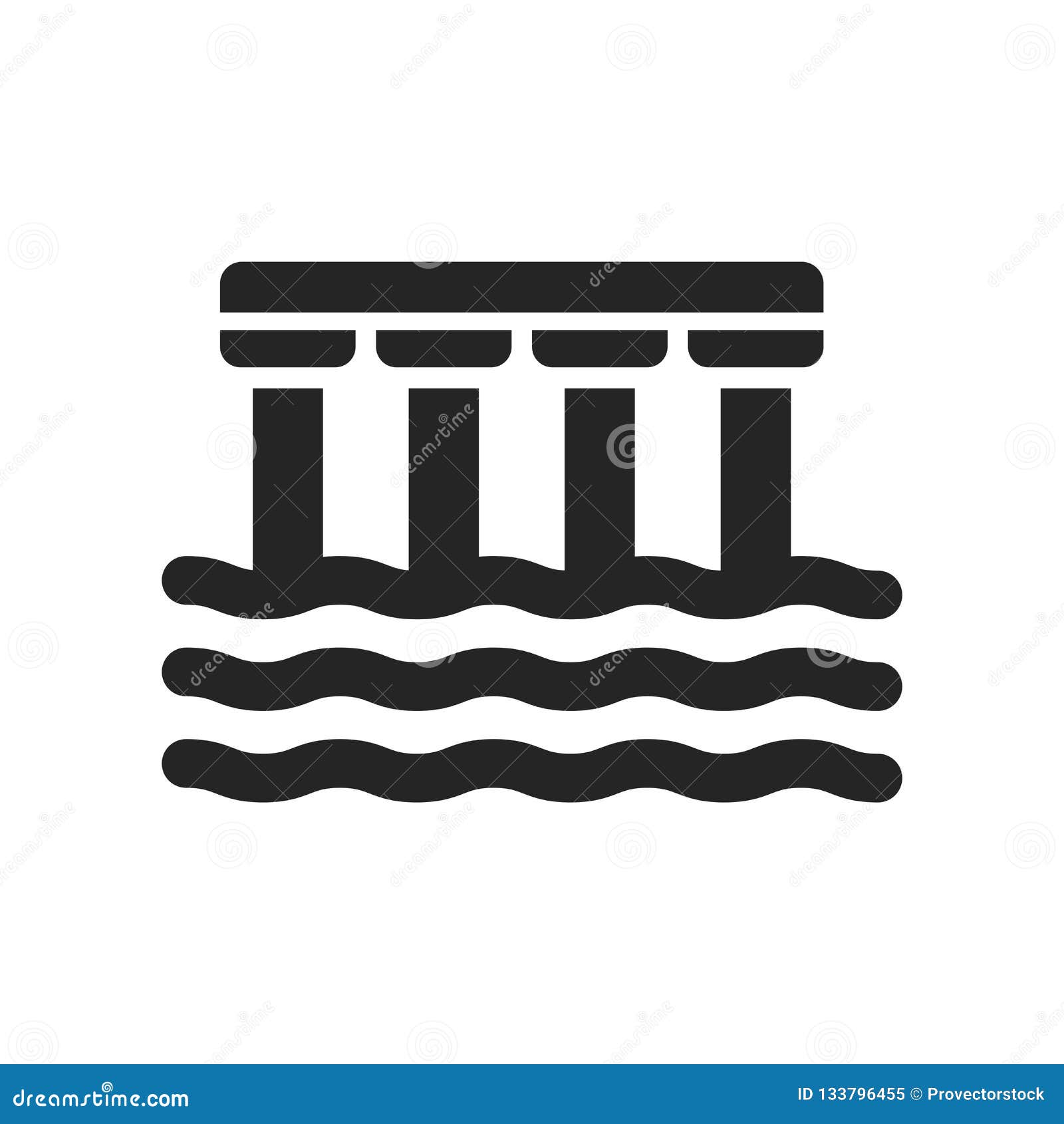 Dock Icon Vector Sign and Symbol Isolated on White Background, D Stock ...