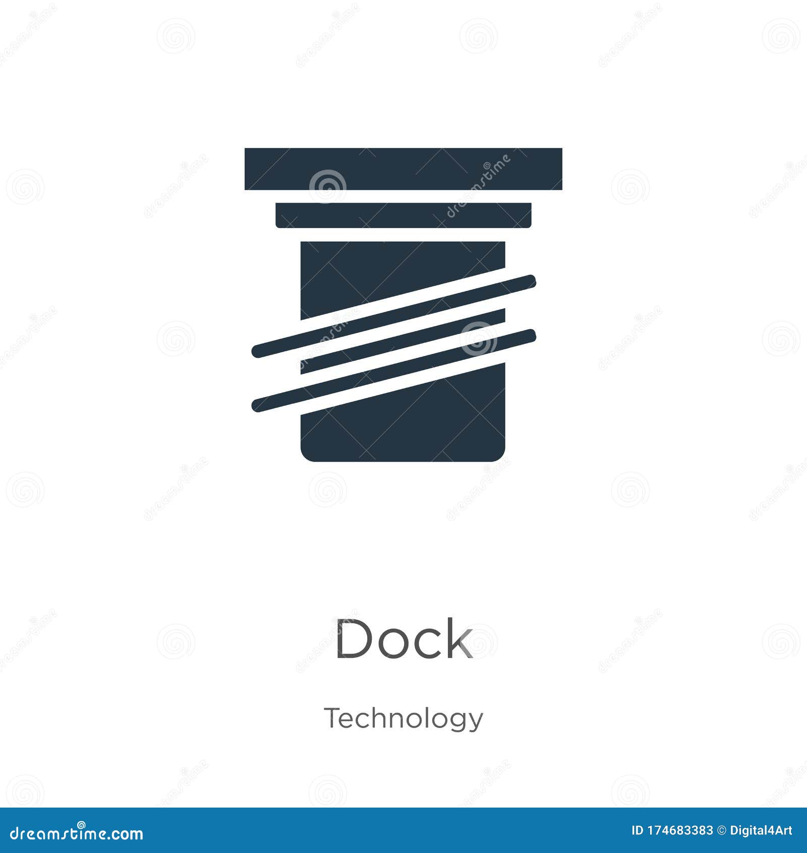 Dock Icon Vector. Trendy Flat Dock Icon from Technology Collection ...