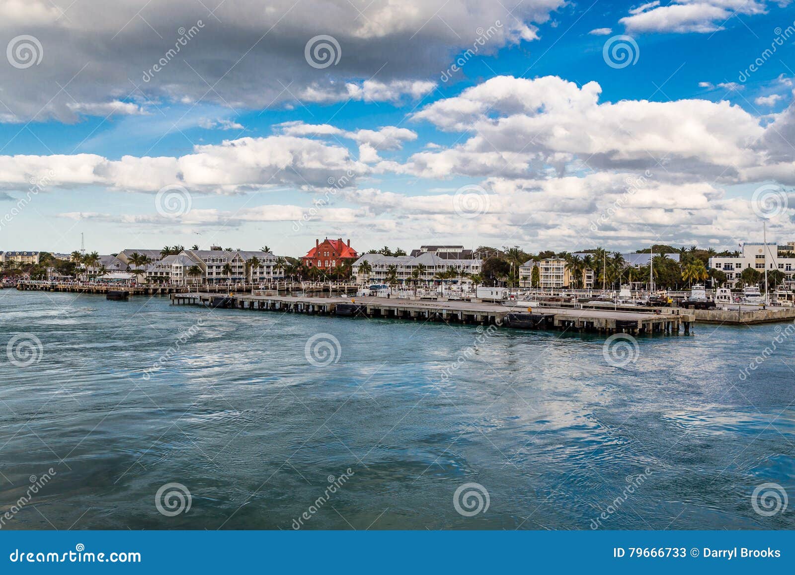 Dock of Key West from Sea stock image. Image of south - 79666733