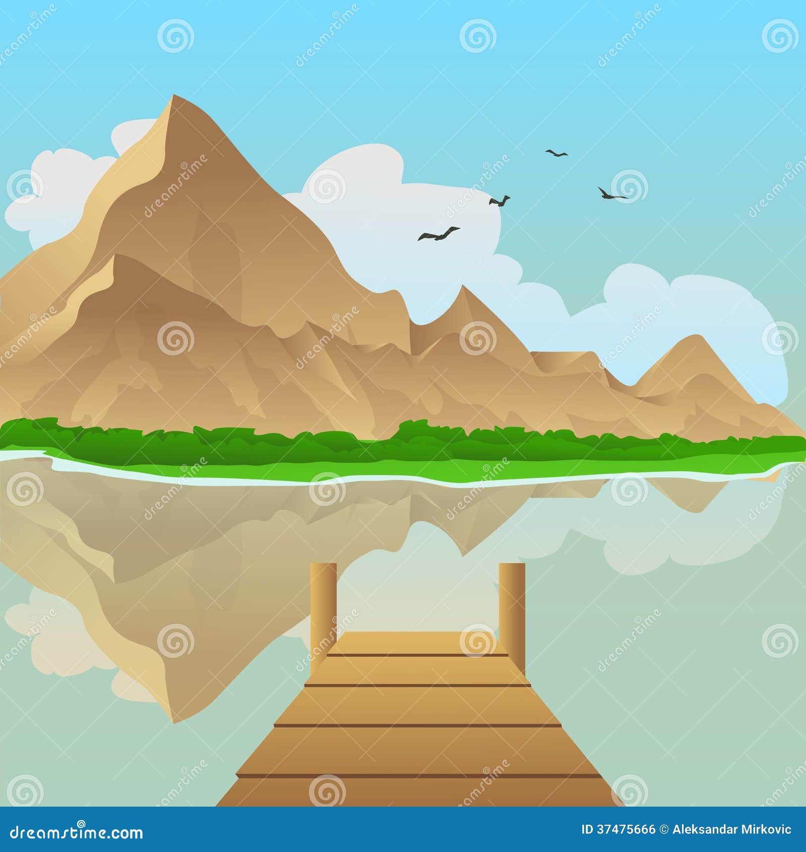 Lake Dock Simple Illustration Stock Illustrations – 41 Lake Dock Simple ...