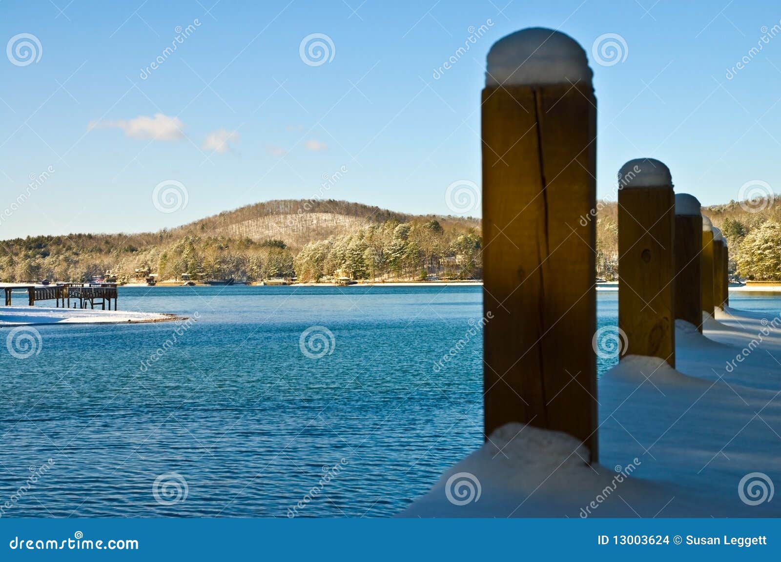 Dock on the Lake in Winter stock photo. Image of hazardous - 13003624