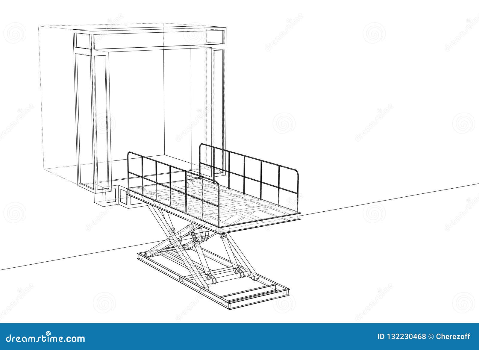 Dock Leveler Concept. Vector Stock Vector - Illustration of outline ...