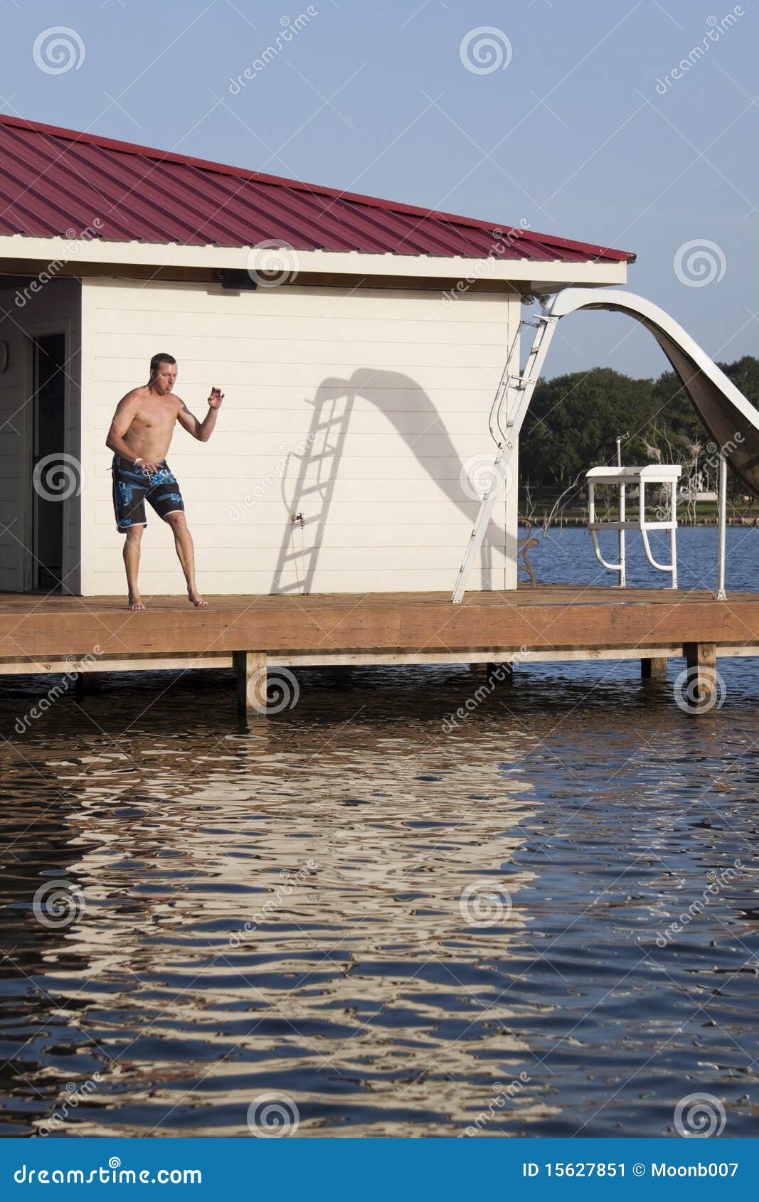 Dock Man stock image. Image of moonb007, fearless, holiday - 15627851