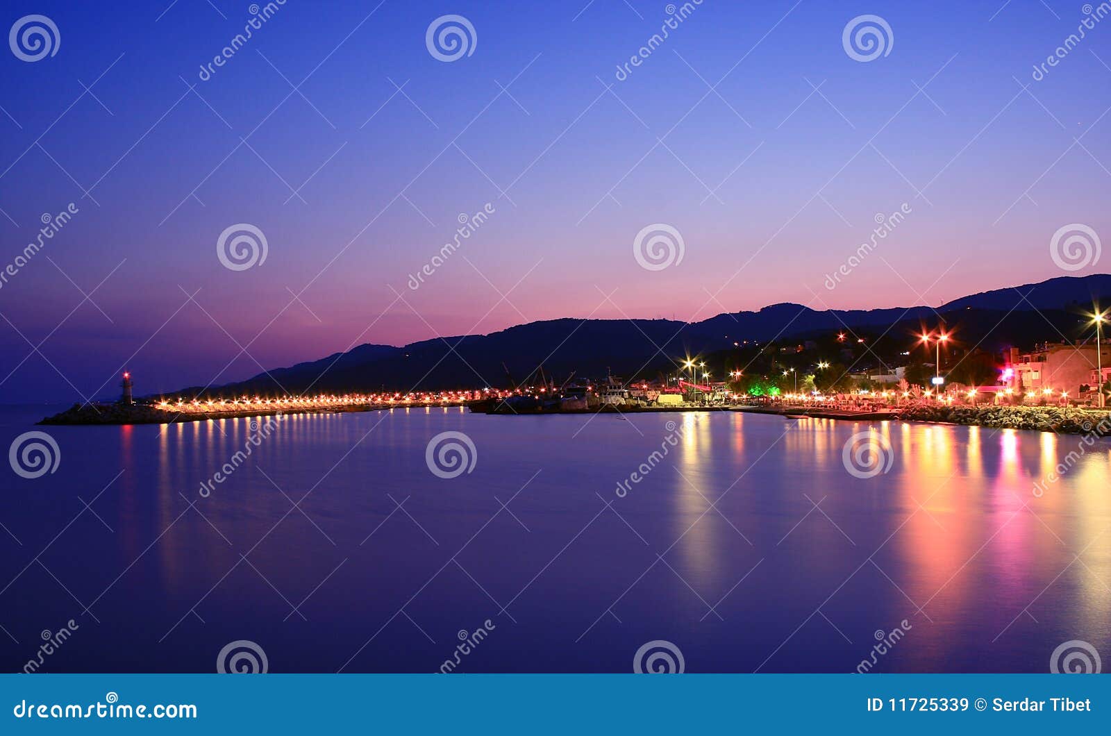 Dock at night stock image. Image of town, ship, pier - 11725339