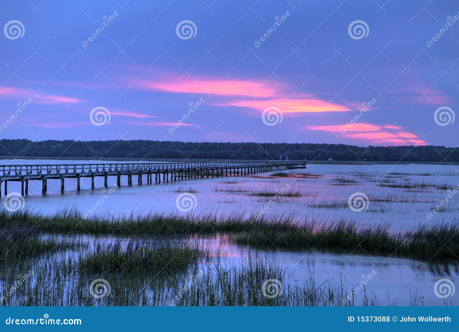 Dock over salt marsh stock photo. Image of blue, landscape - 15373088