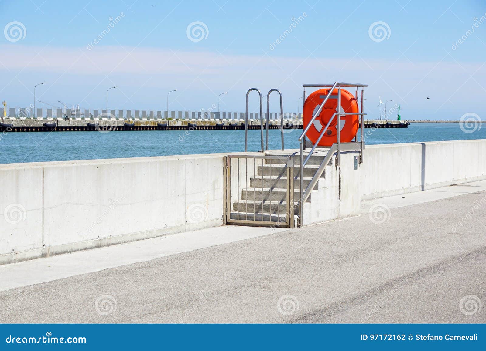 Dock at the Port with Security Equipment Stock Photo - Image of ...