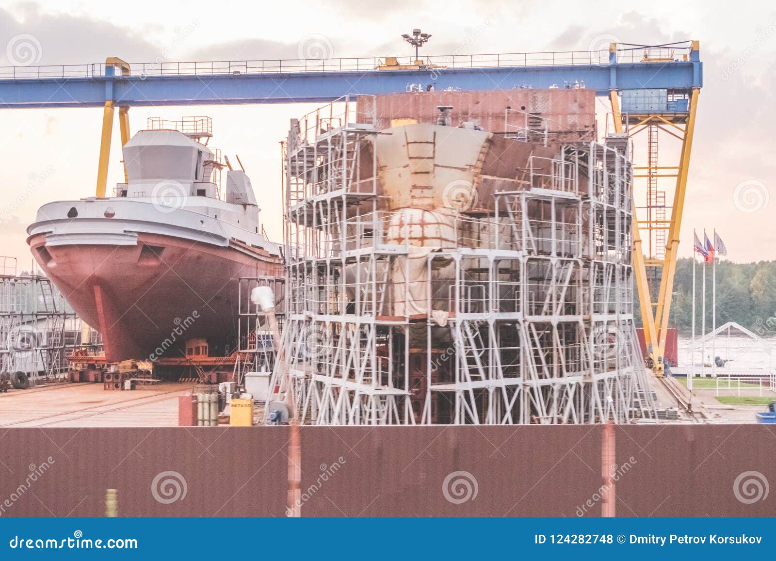 A in dock repair of tug stock photo. Image of construction - 124282748