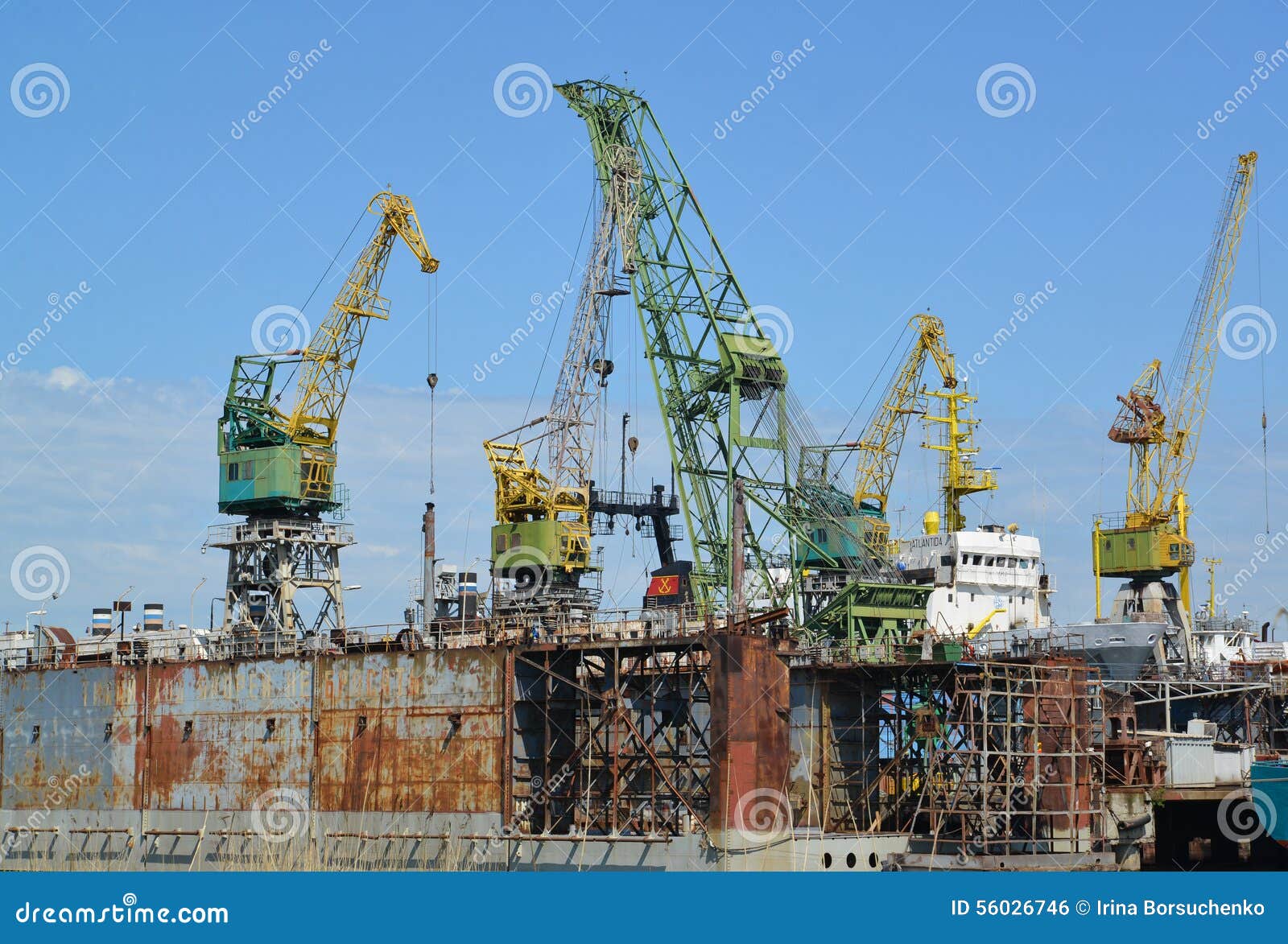 Dock of ship-repair plant editorial photo. Image of building - 56026746