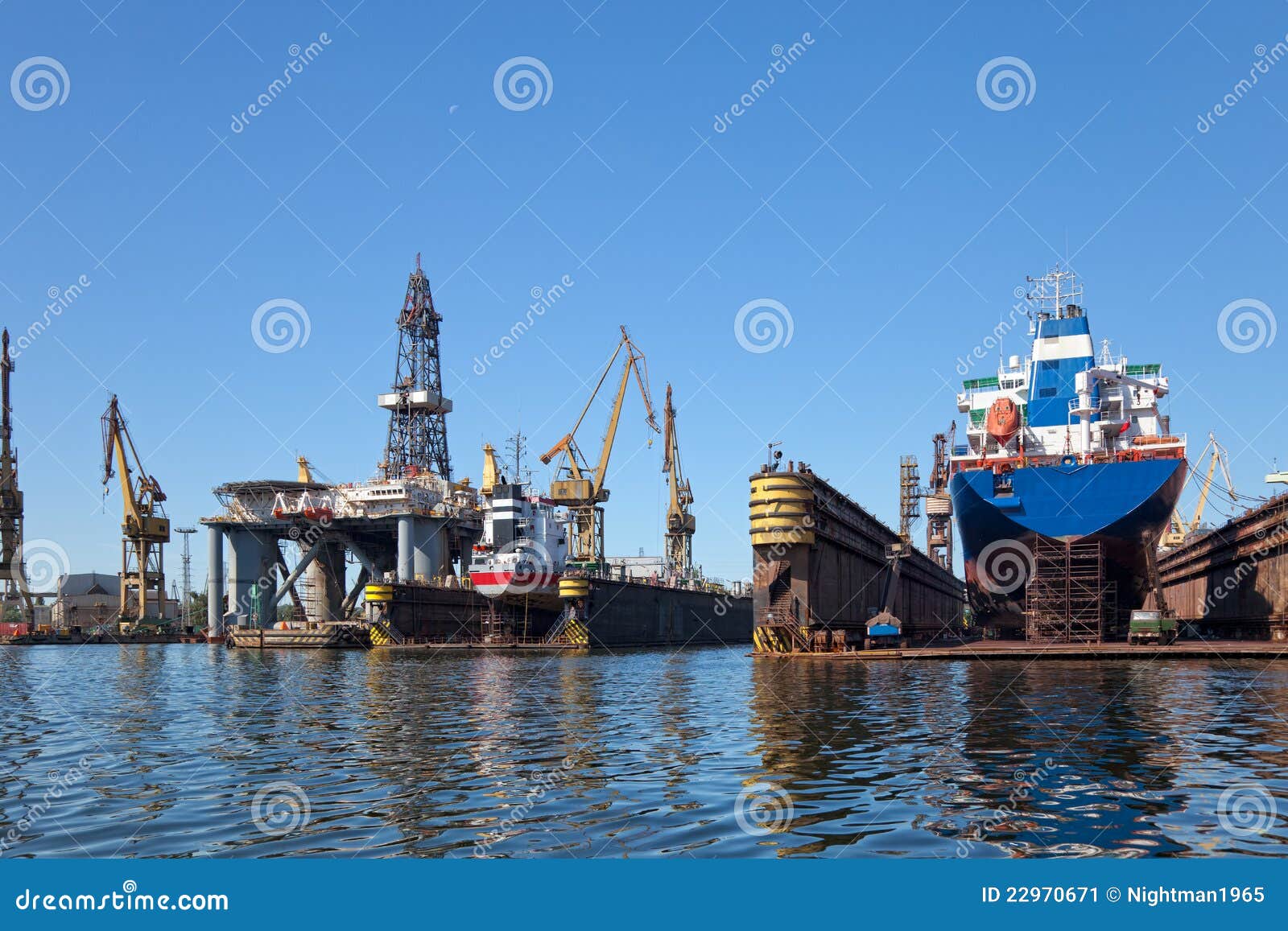 On the Dock at the Shipyard Stock Image - Image of dockyard, industry ...