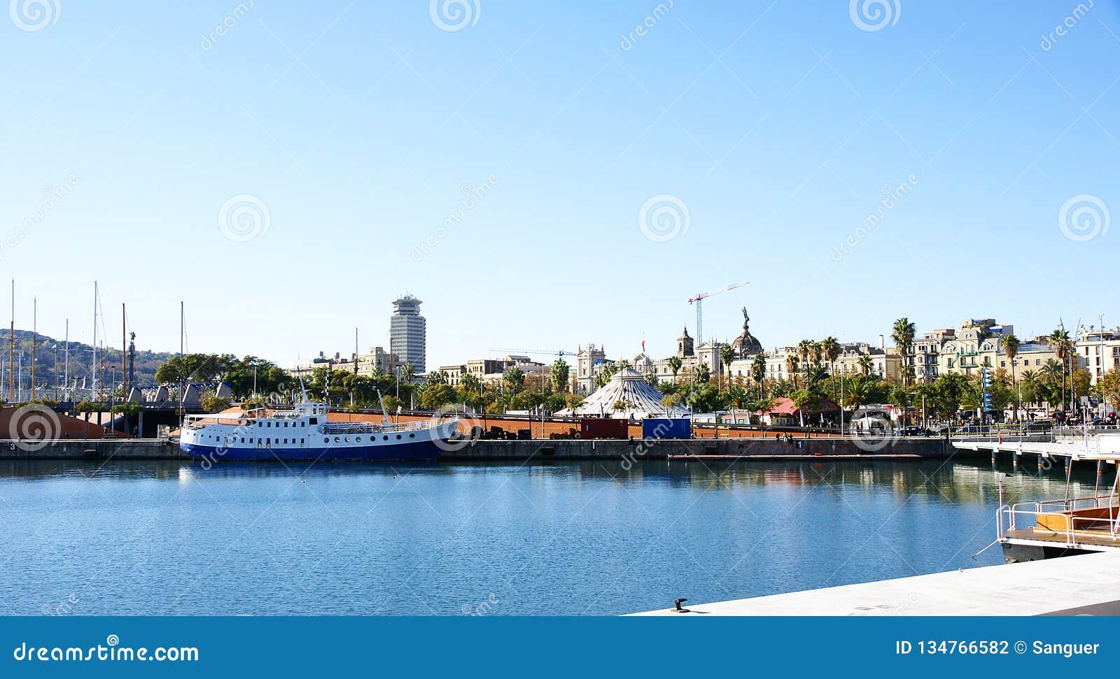 Dock Spain of Barceloneta, Barcelona Stock Photo - Image of ports ...