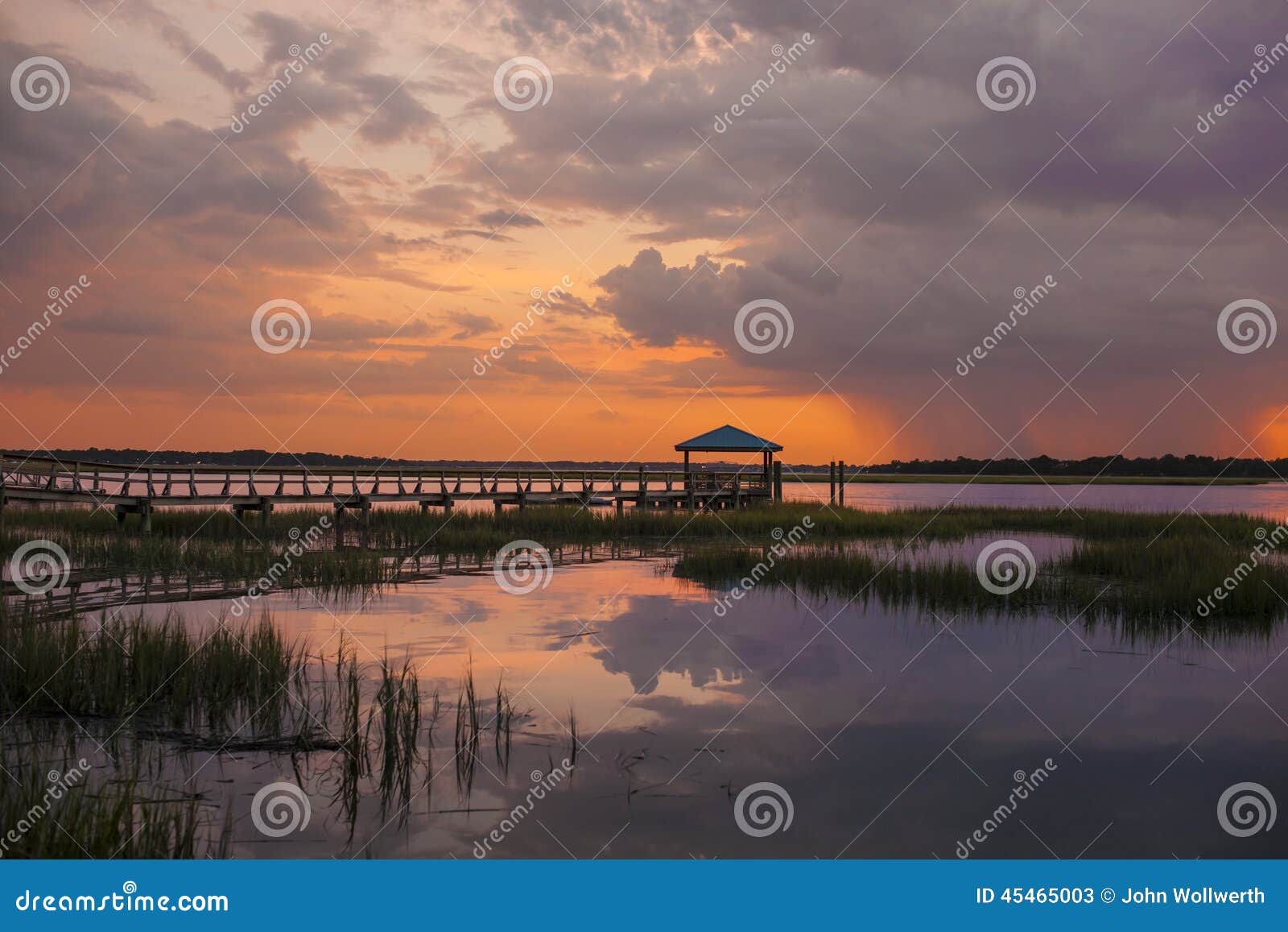 Dock at sunset, Beaufort stock image. Image of landscape - 45465003
