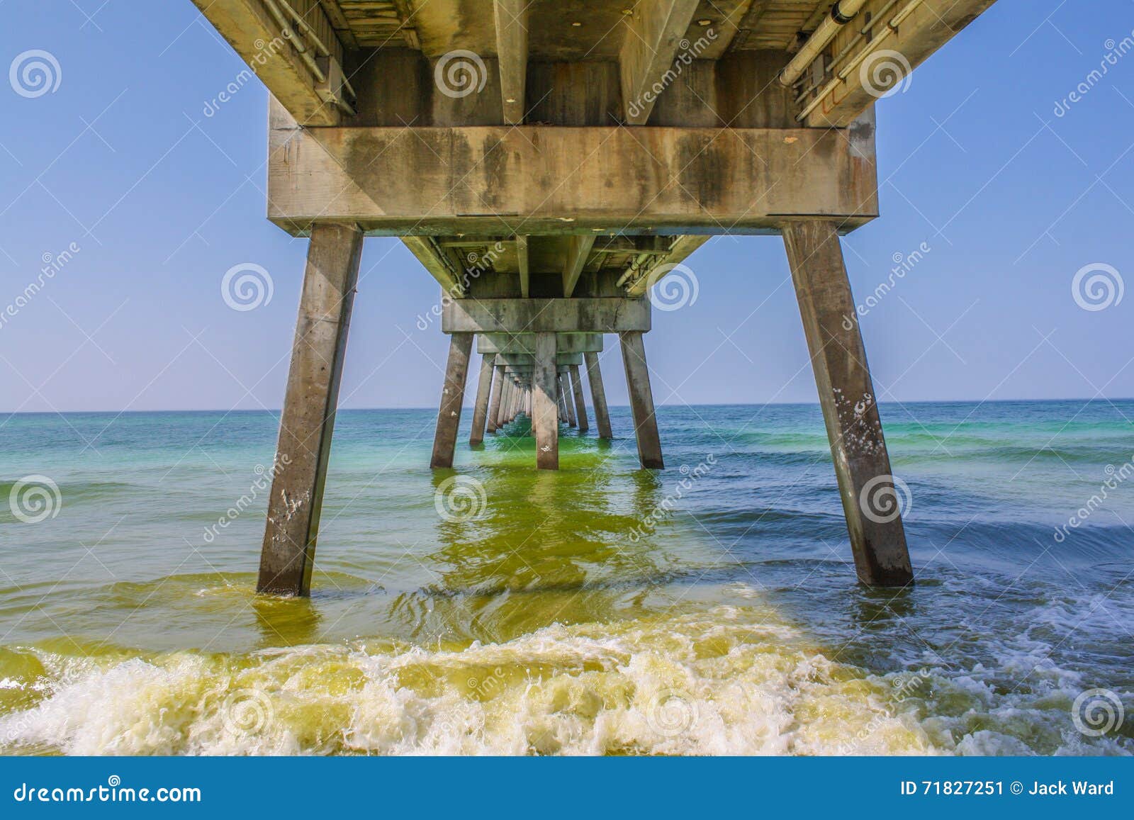 Dock Underside Seen from the Beach. Stock Image - Image of lifestyle ...
