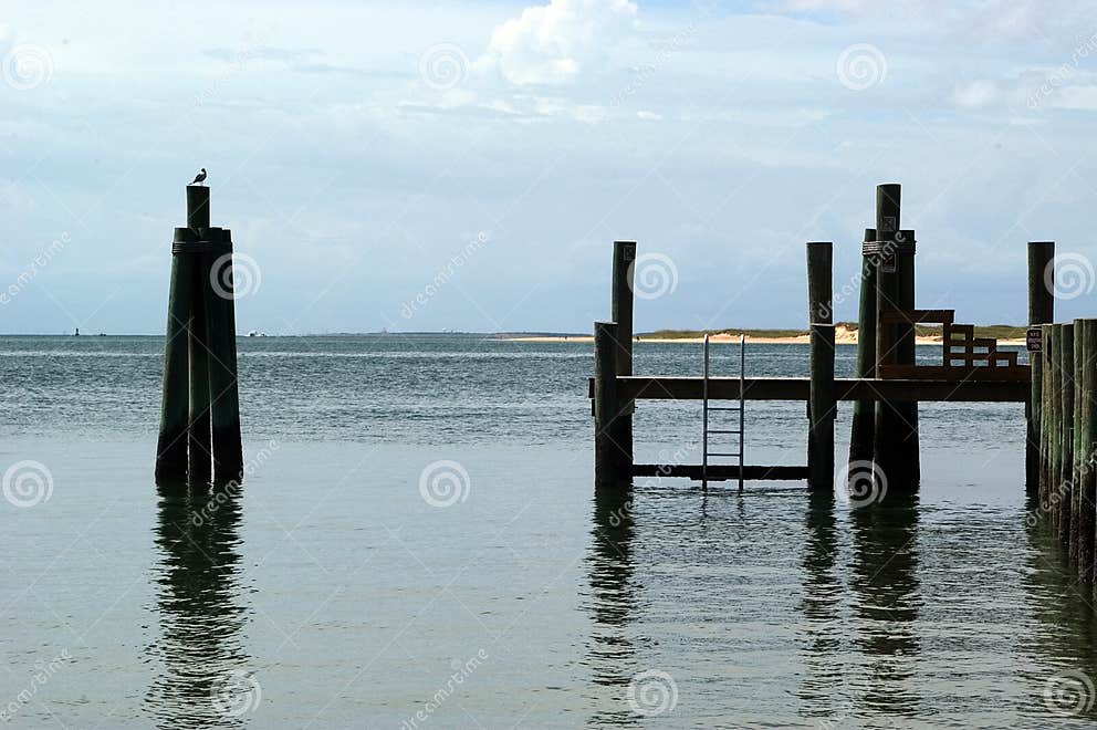 Dock View from the Beach stock image. Image of north, carolina - 16709
