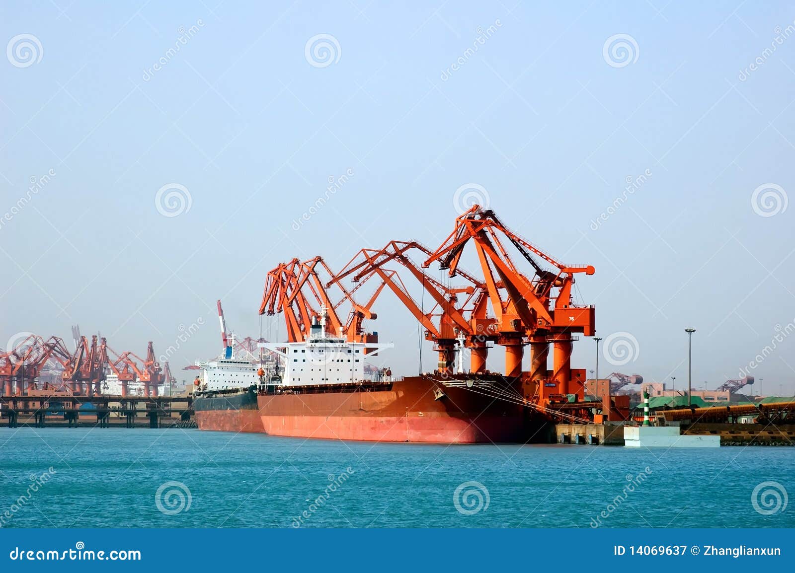 Docked Bulk carrier stock image. Image of loading, carrier - 14069637