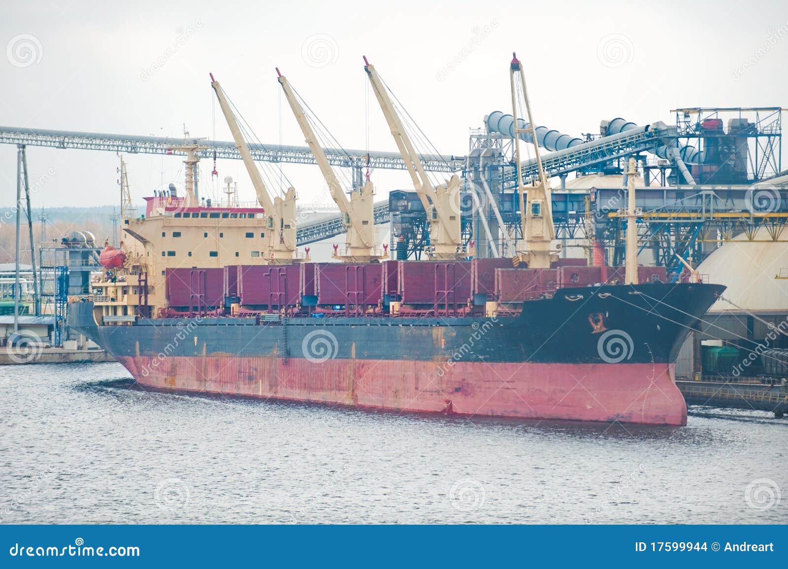 Docked cargo ship stock photo. Image of container, port - 17599944