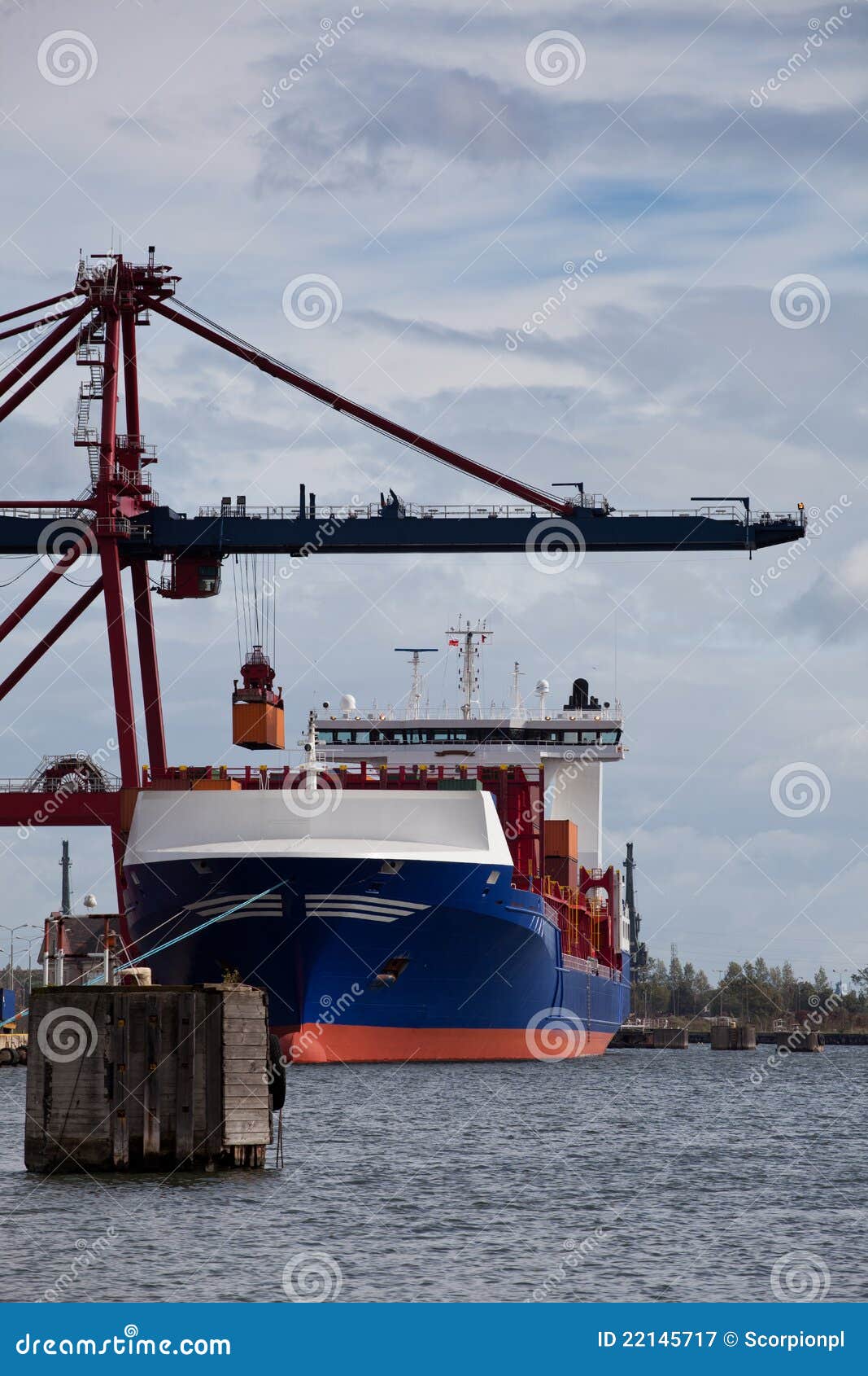 Docked Container Ship stock image. Image of crane, bulk - 22145717