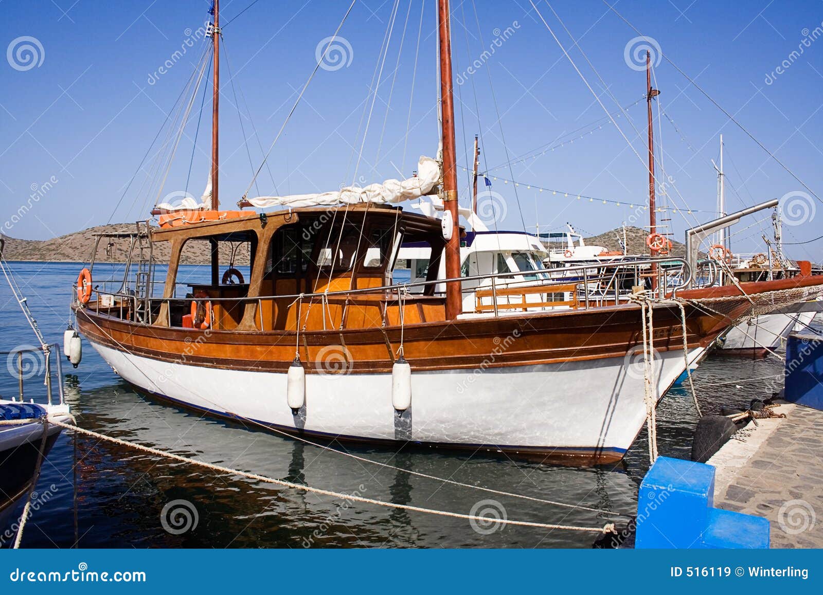 Docked Yacht stock image. Image of nautical, port, leisure - 516119
