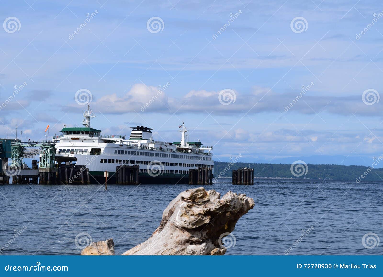 Docking Ferry stock photo. Image of water, clouds, washington - 72720930