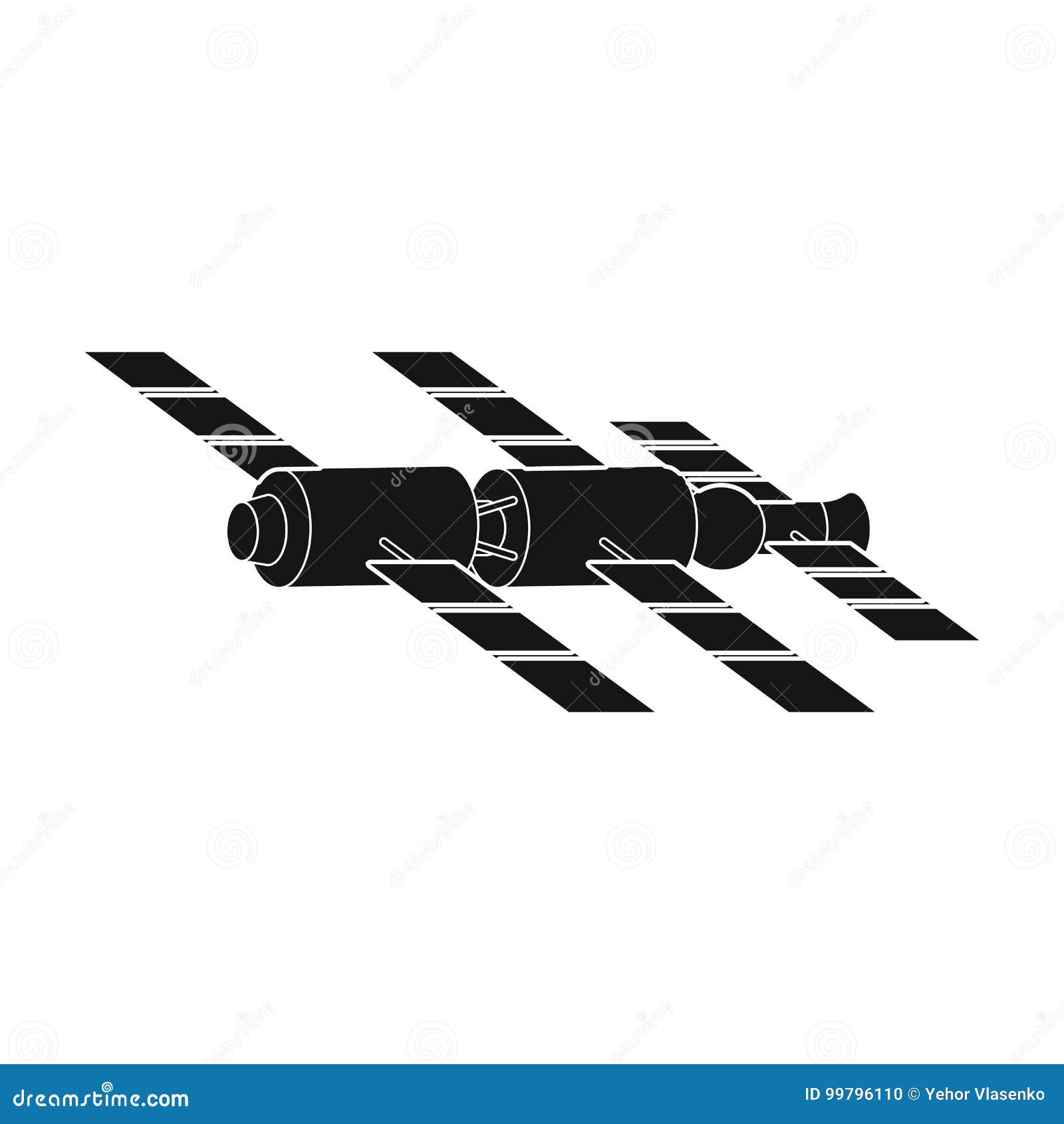 Docking of a Space Station in Orbit. Space Technology Single Icon Stock ...