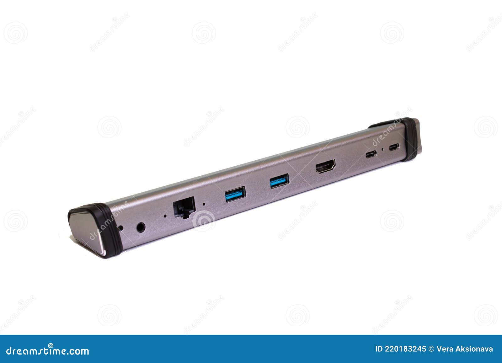 Docking Station with Different Connectors Isolated on White Background ...