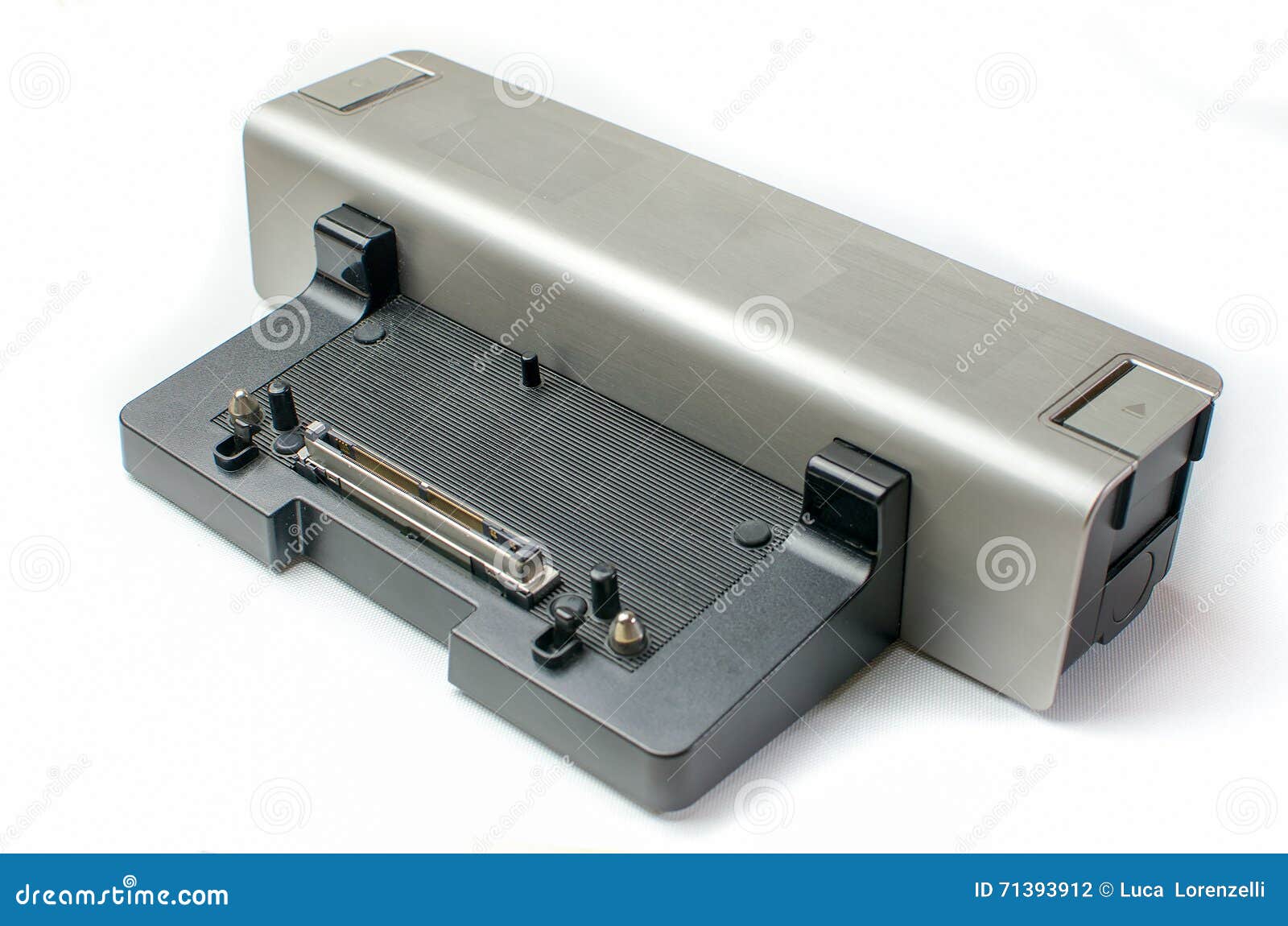 A Docking Station With Blue Plastic Boat On The Water Surface Still And ...